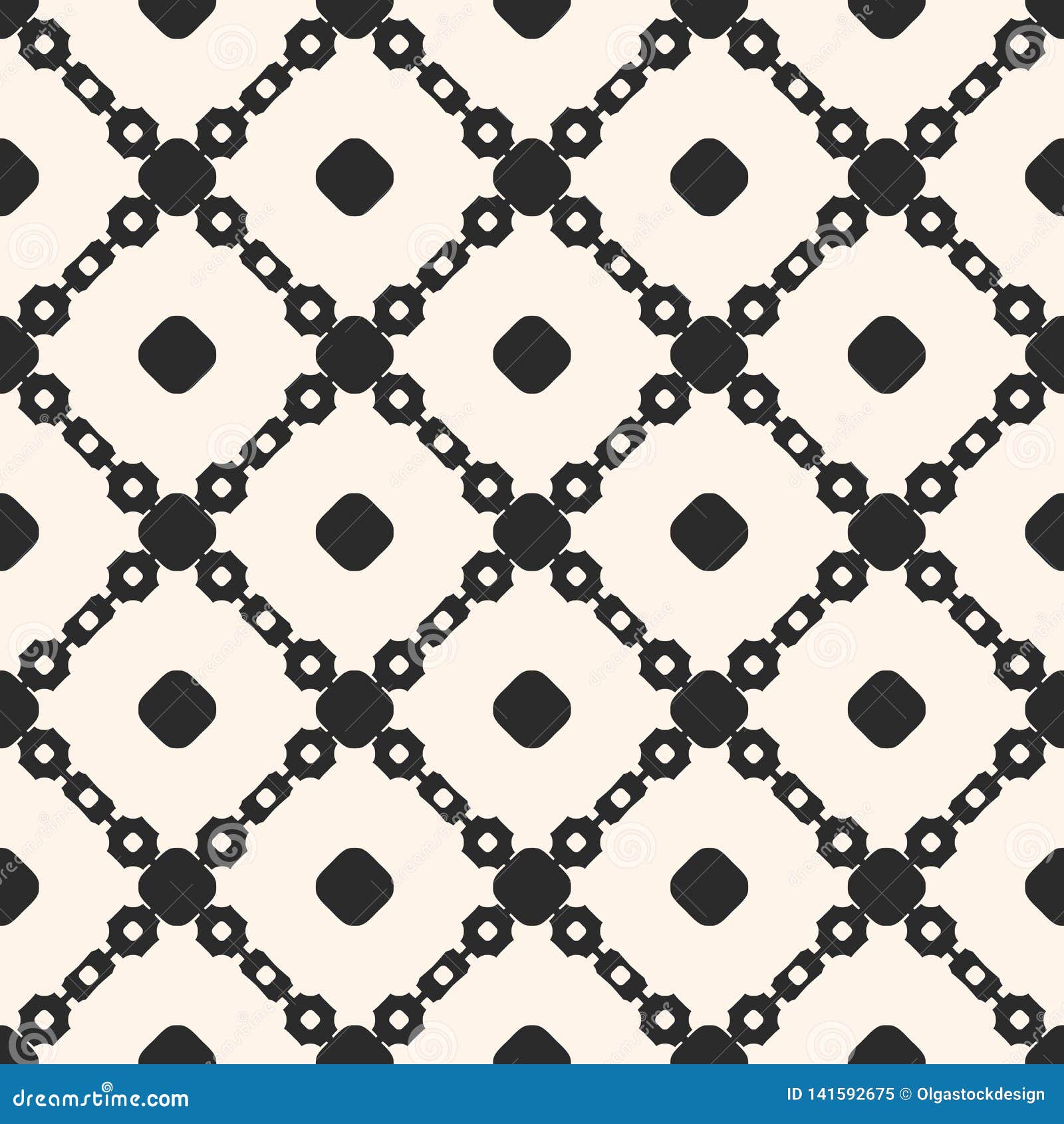 Vector Seamless Texture, Monochrome Geometric Pattern with Chains ...