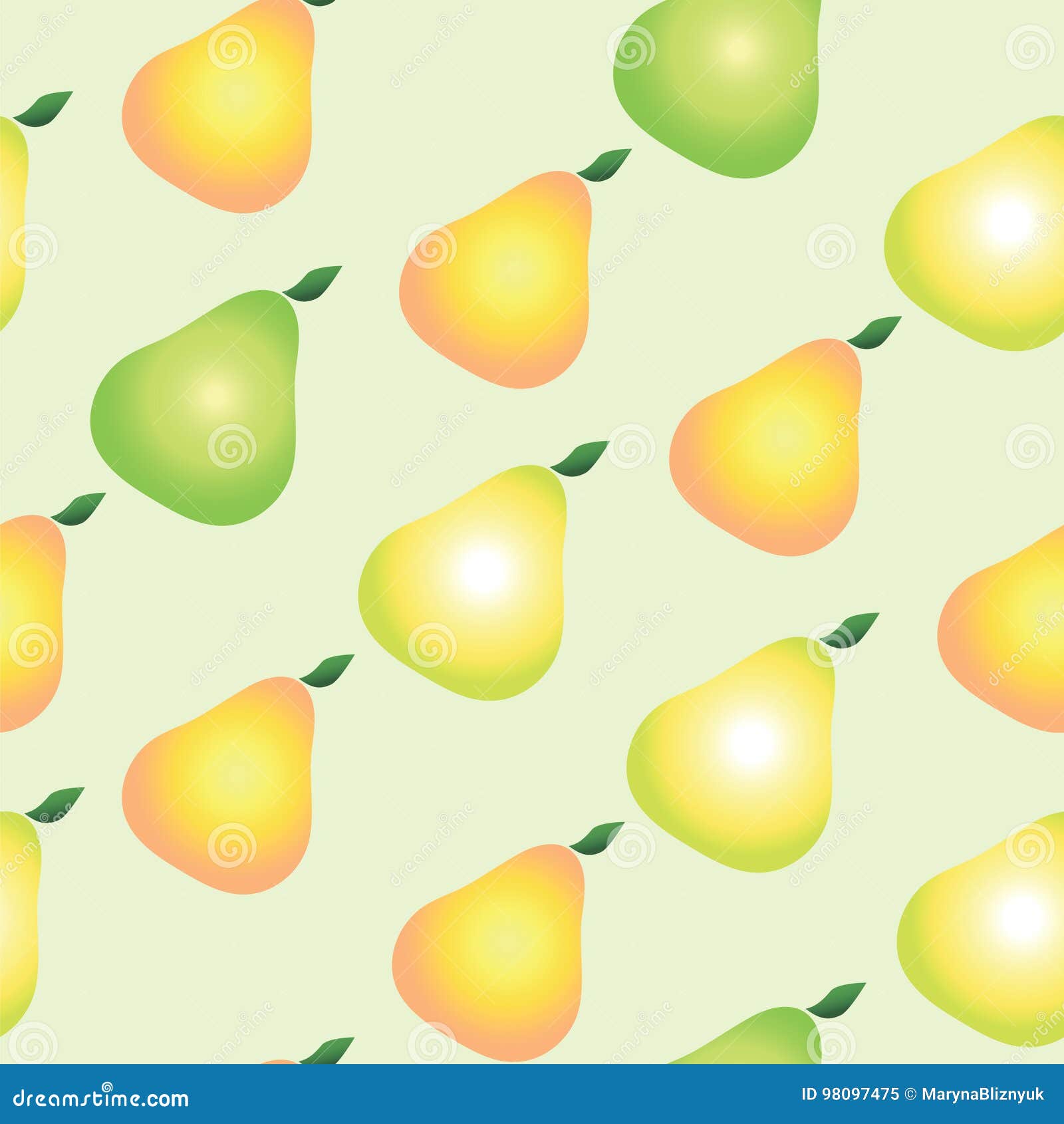 Vector Seamless Texture with Pears Stock Vector - Illustration of ...