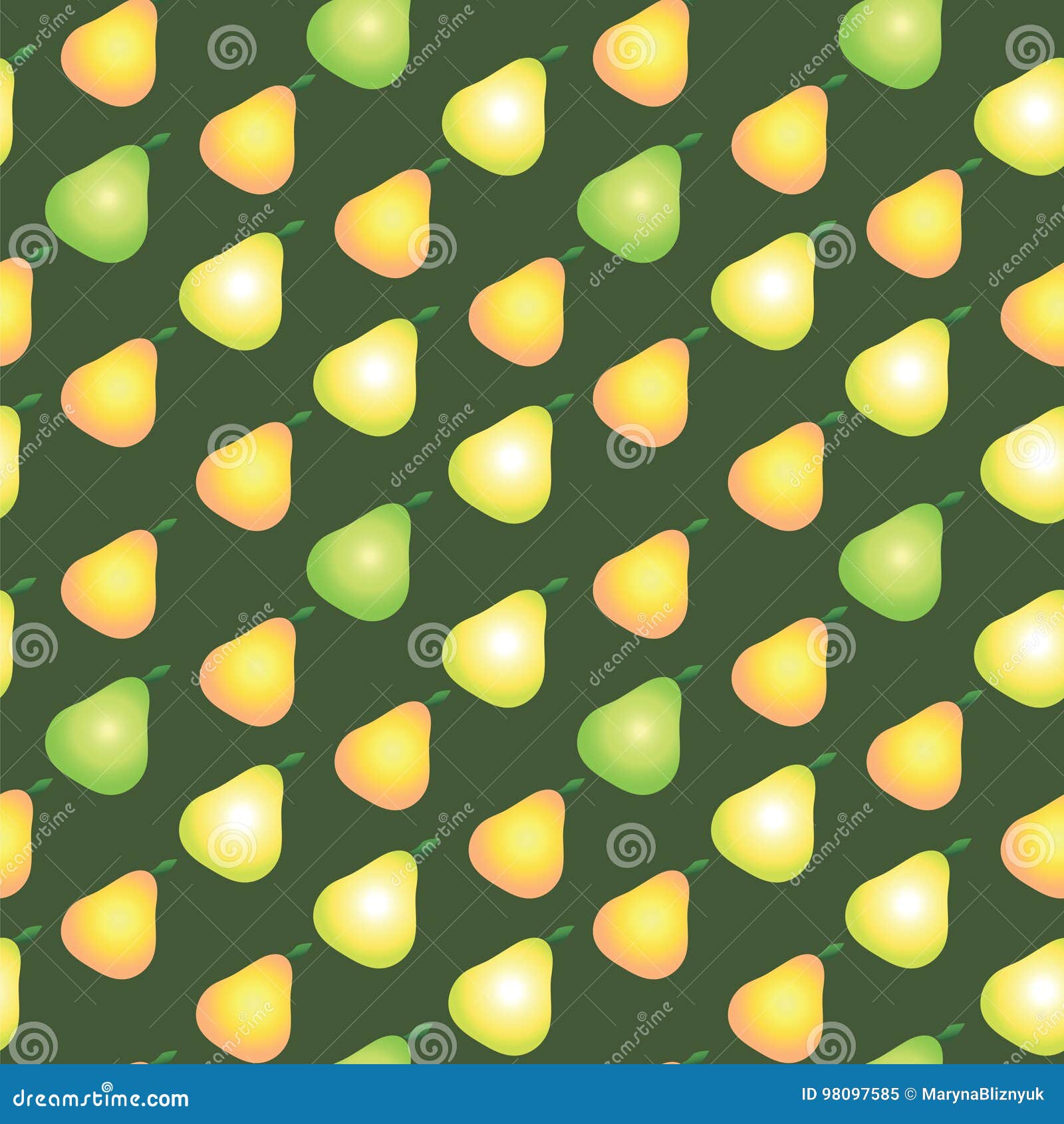 Vector Seamless Texture with Pears Stock Vector - Illustration of ...