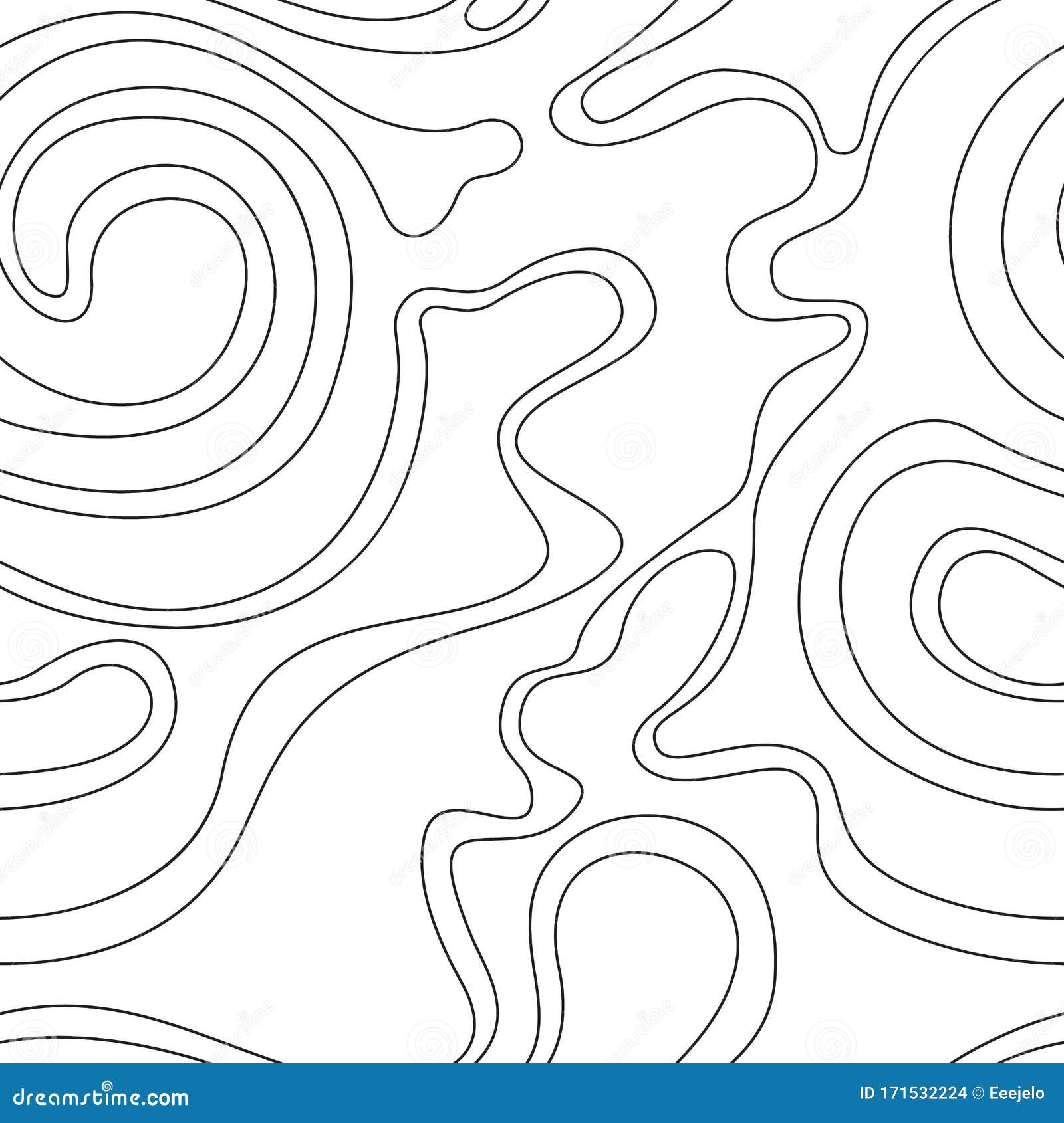 Vector Seamless Texture of Smooth Streamlined Shapes on a White ...