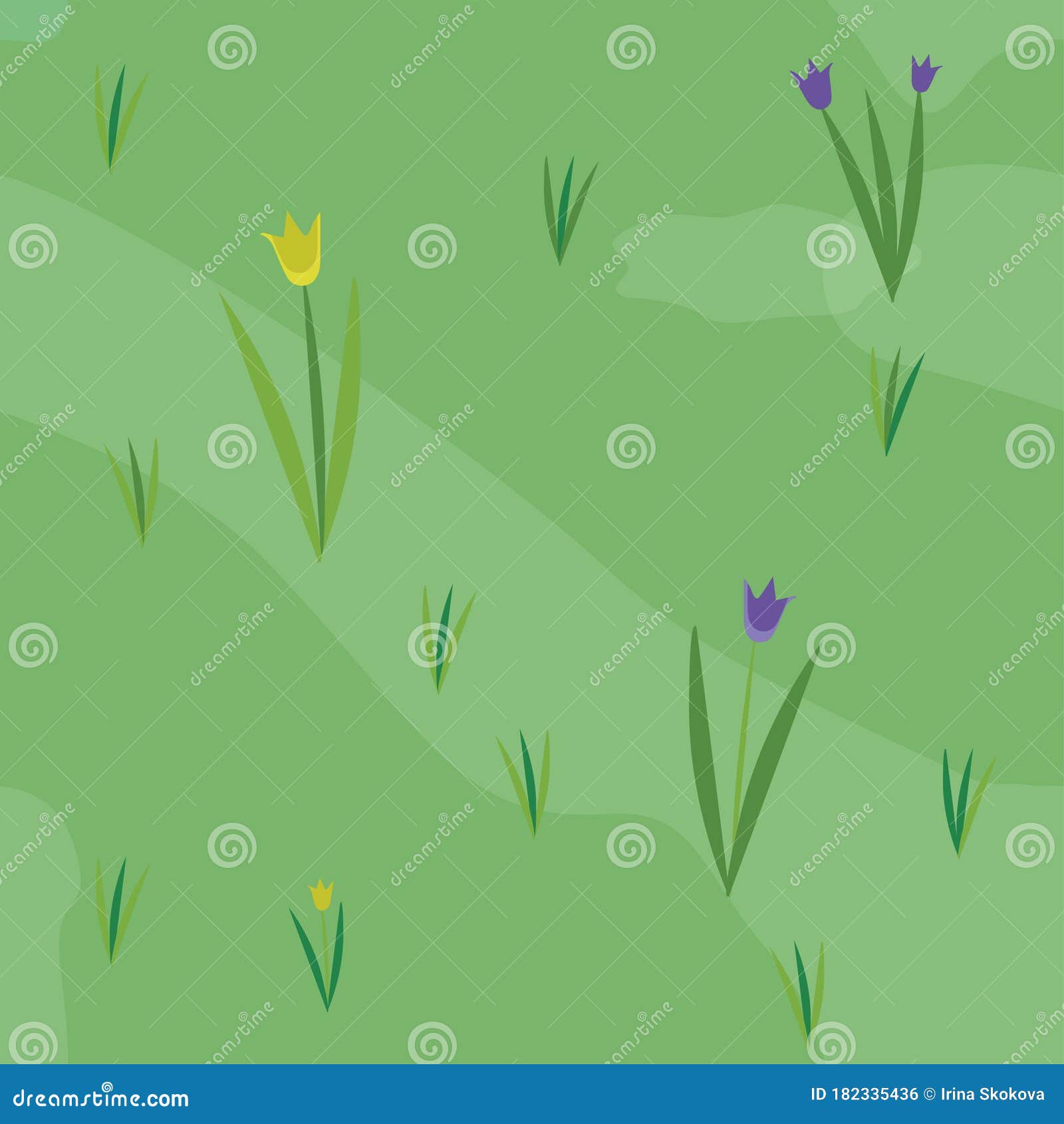 Vector Seamless Texture with Spring Fiels and Wild Flowers Stock Vector ...