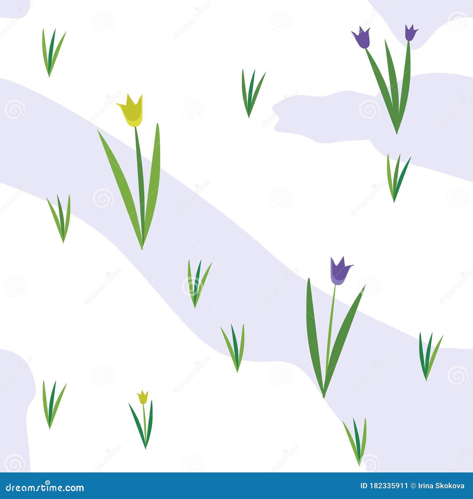 Vector Seamless Texture with Spring Fiels and Wild Flowers Stock Vector ...