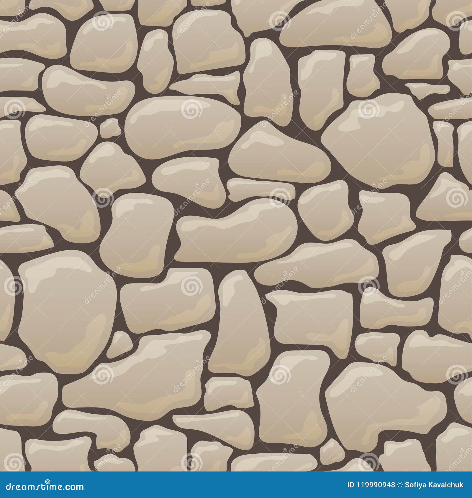 Vector Seamless Texture of Stones in Brown Colors. Stock Vector ...