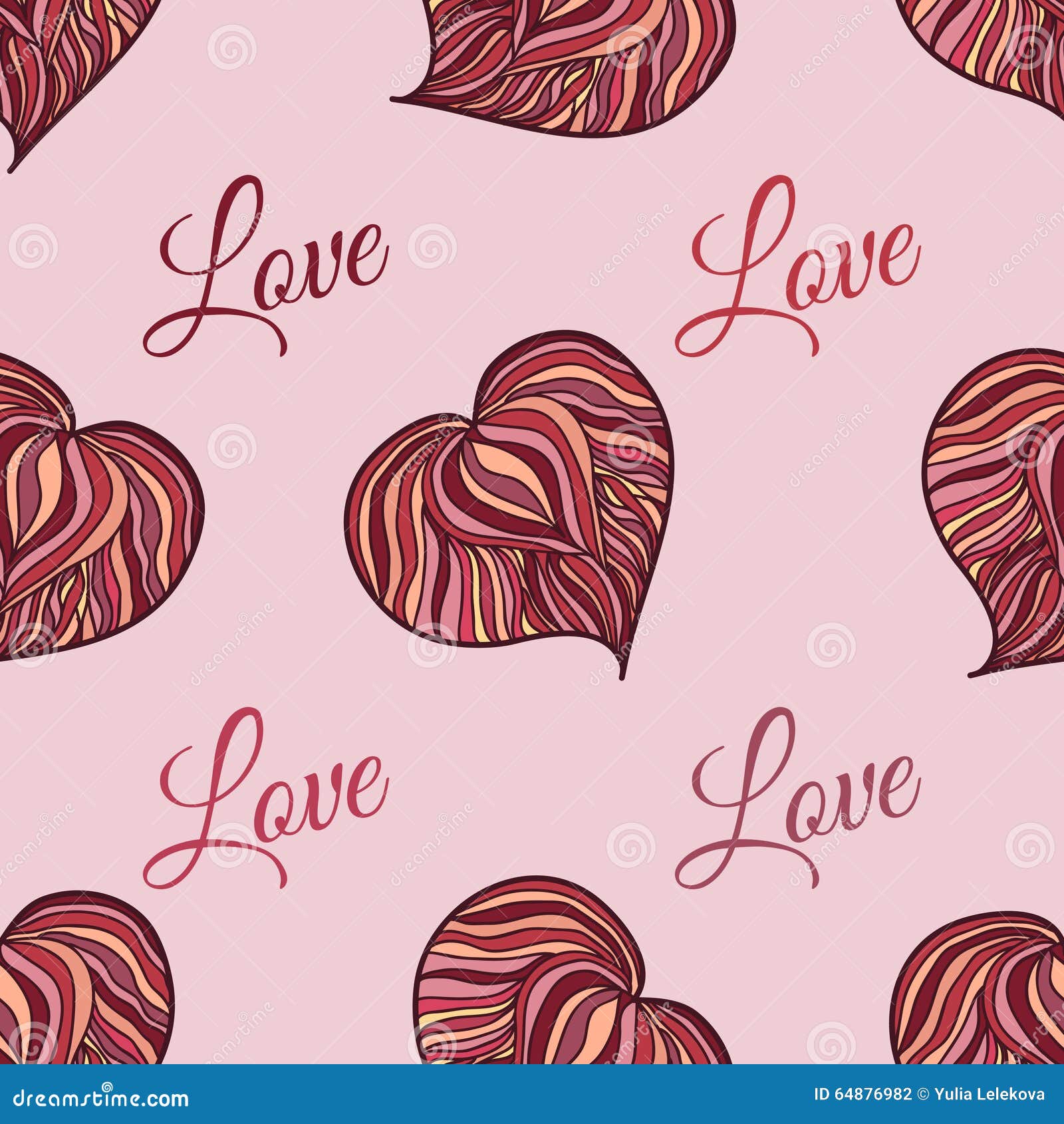 Vector Seamless Texture. Valentine S Day Theme Stock Vector ...