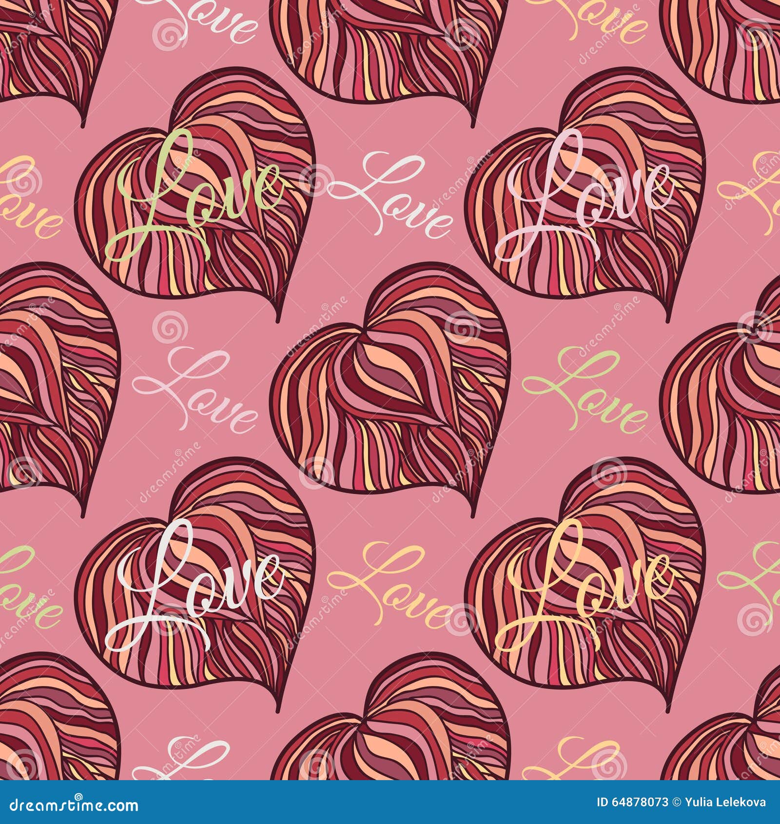 Vector Seamless Texture. Valentine S Day Theme Stock Vector ...