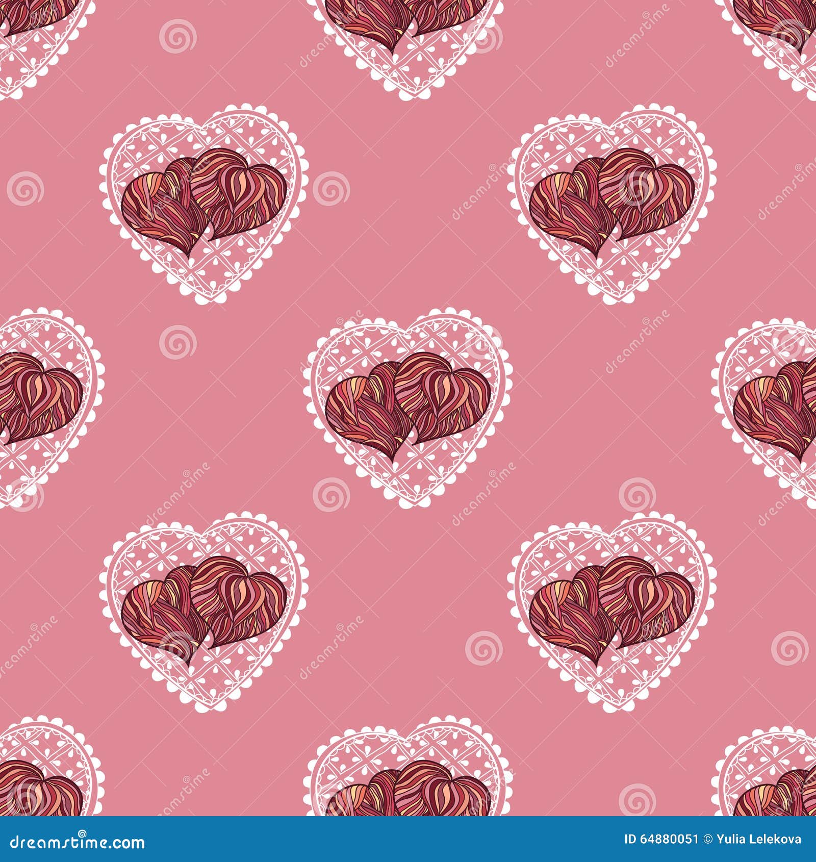 Vector Seamless Texture. Valentine S Day Theme Stock Vector ...