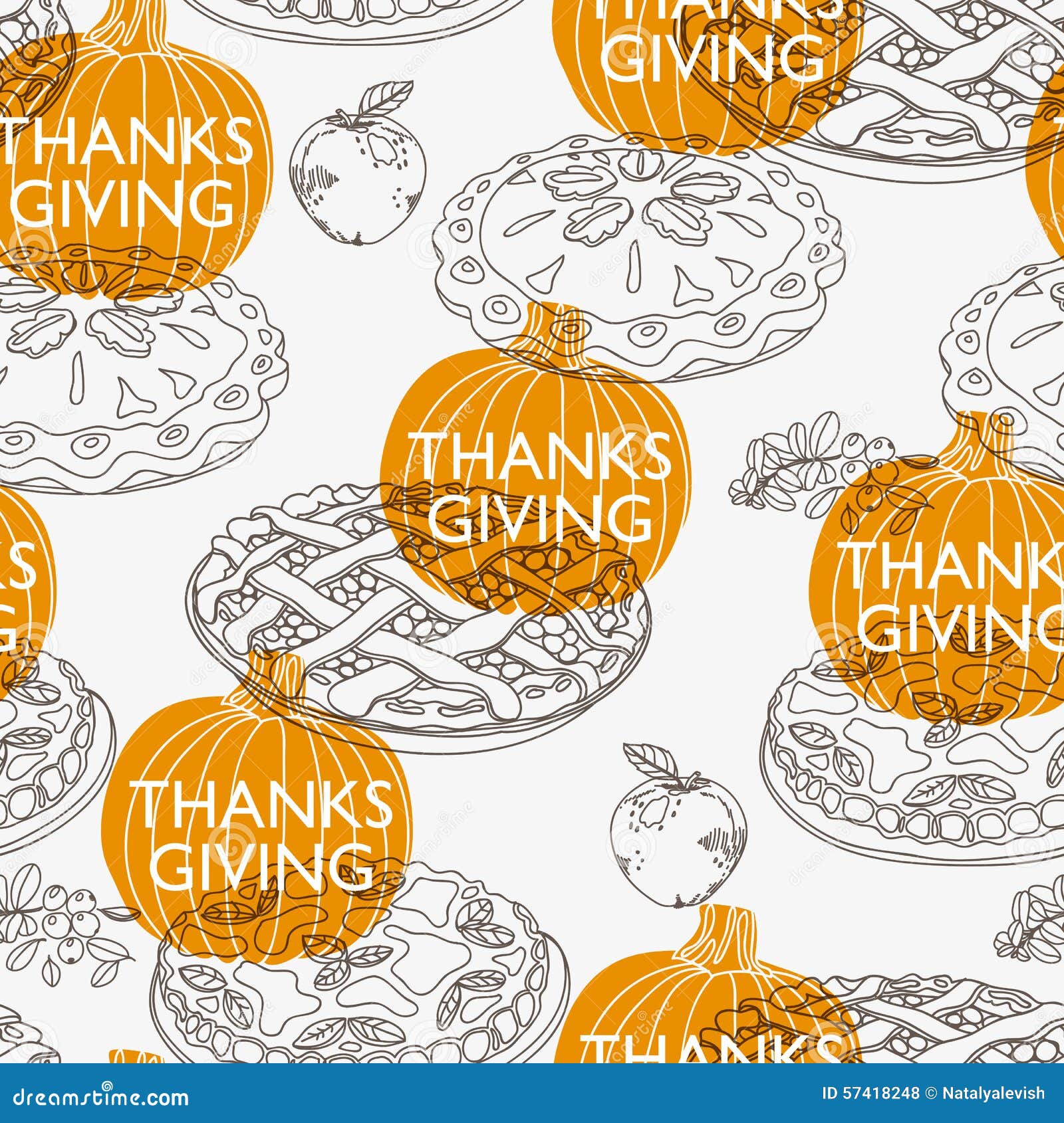 Vector Seamless Thanksgiving Pattern Stock Vector - Illustration of ...