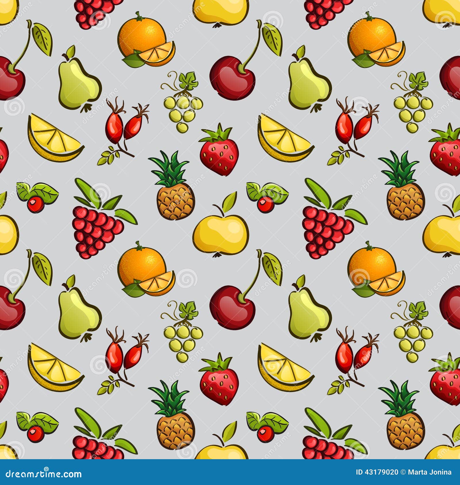 Vector Seamless Tiling Patterns - Fruits and Berries. Stock ...