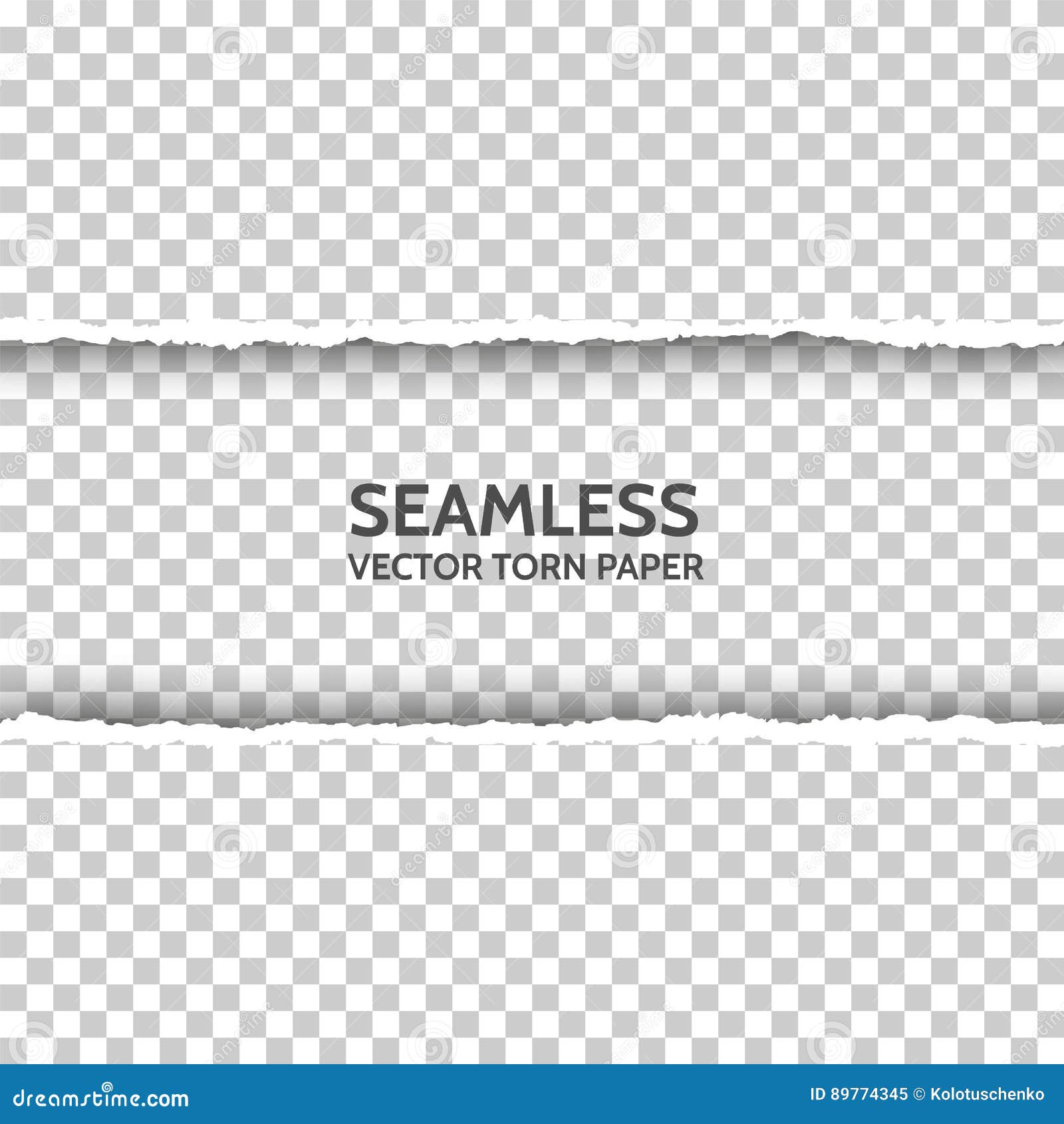 Seamless Torn Ripped Paper Layered Isolated. Blue Color. Transparent ...