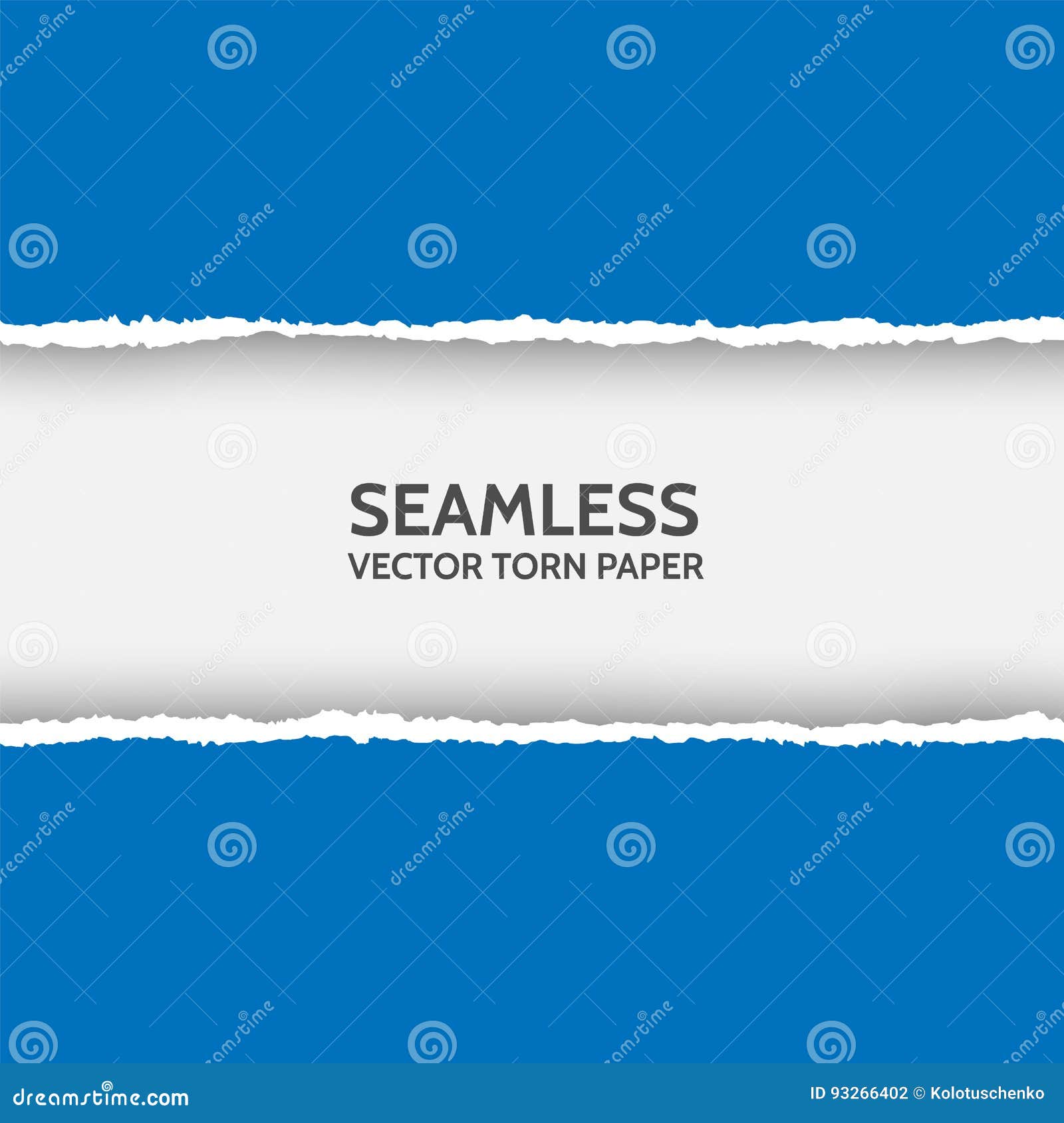 Seamless Torn Ripped Paper Layered Isolated. Blue Color. Transparent ...
