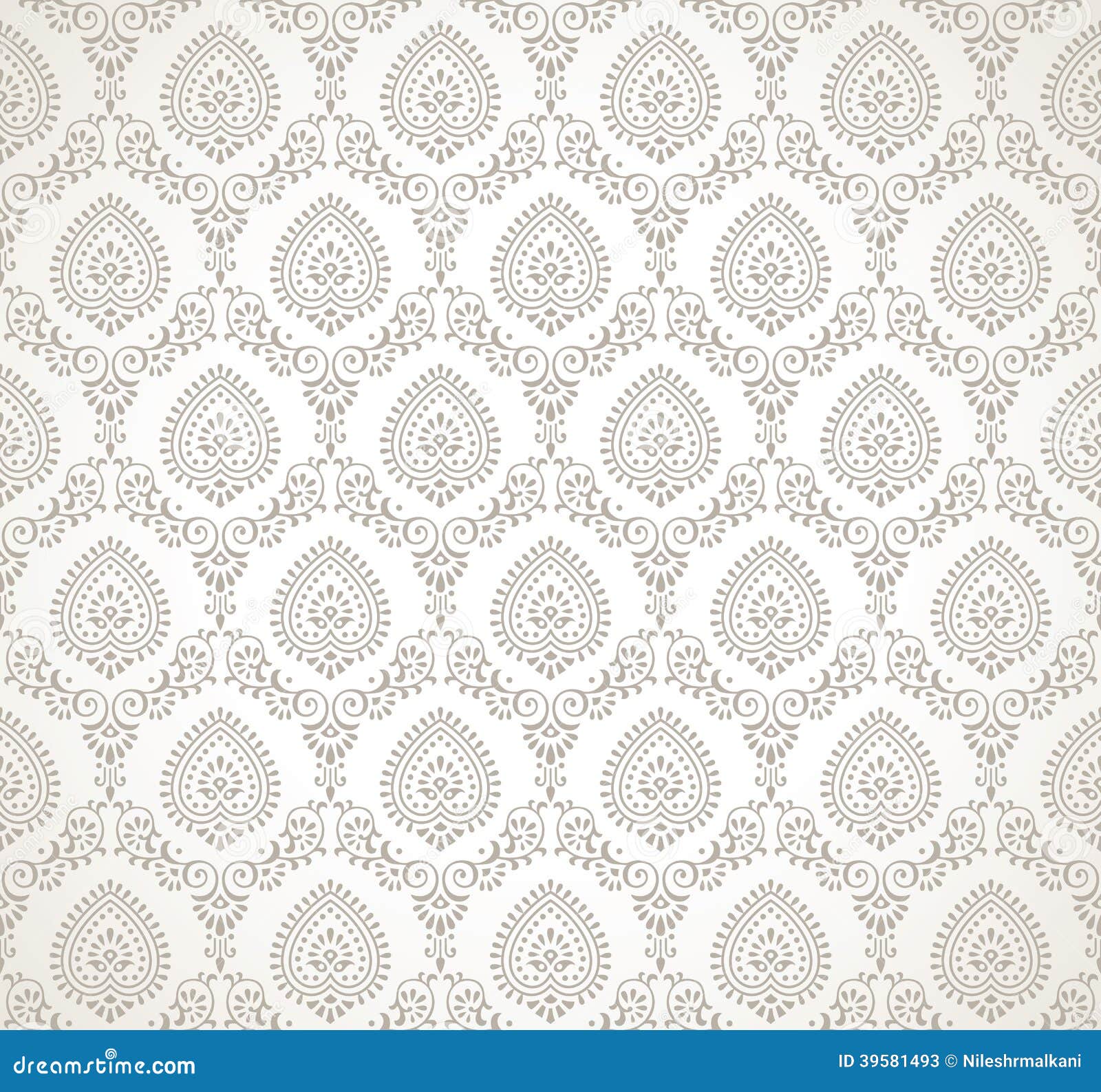 Vector Seamless Traditional Wallpaper Stock Vector - Illustration of ...
