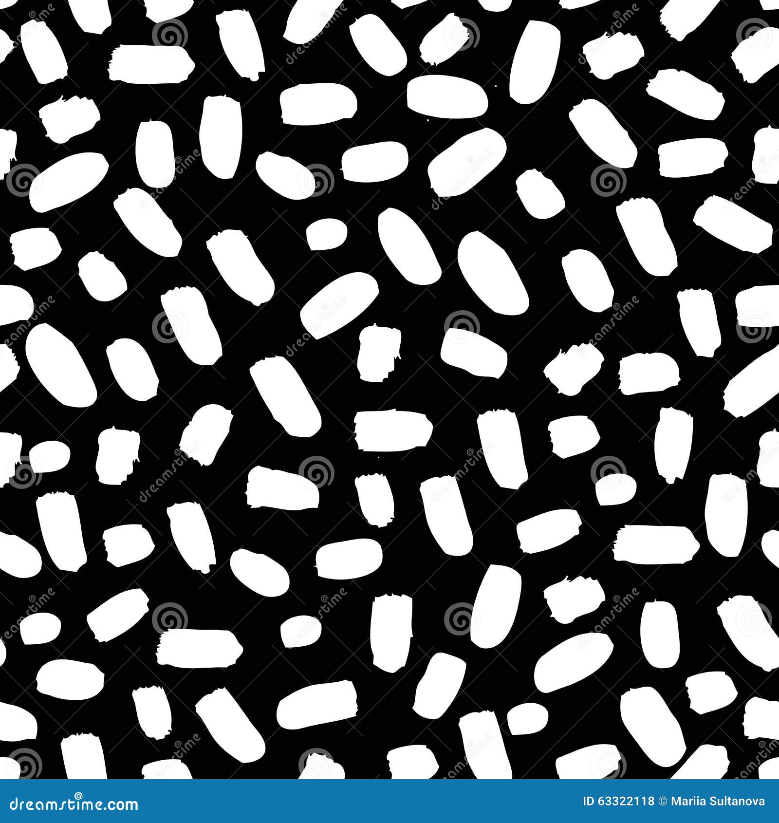 Vector Seamless Trendy Modern Brush Spot Pattern. Stock Vector ...