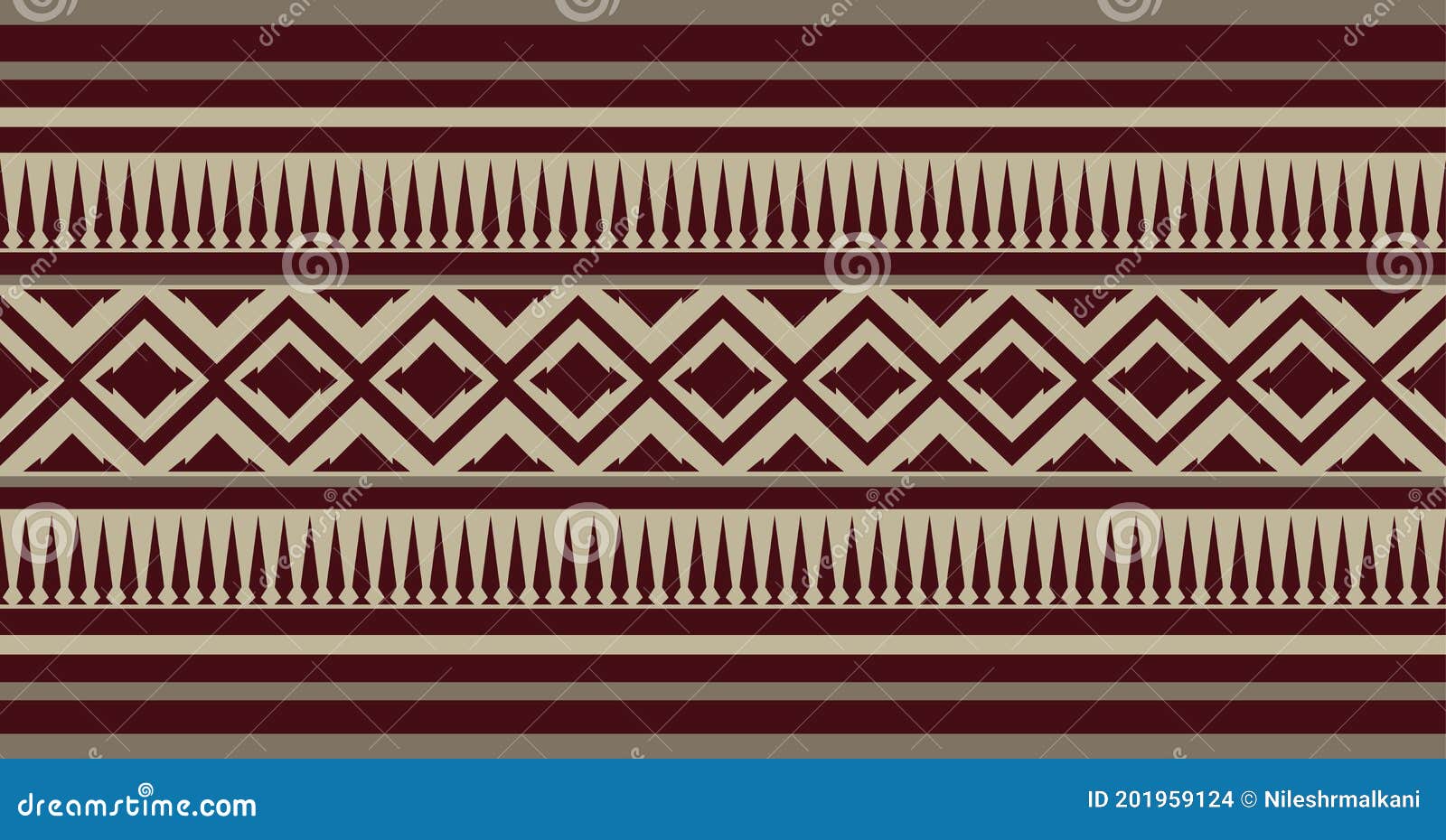 Vector Seamless Tribal Border Design Stock Vector - Illustration of ...