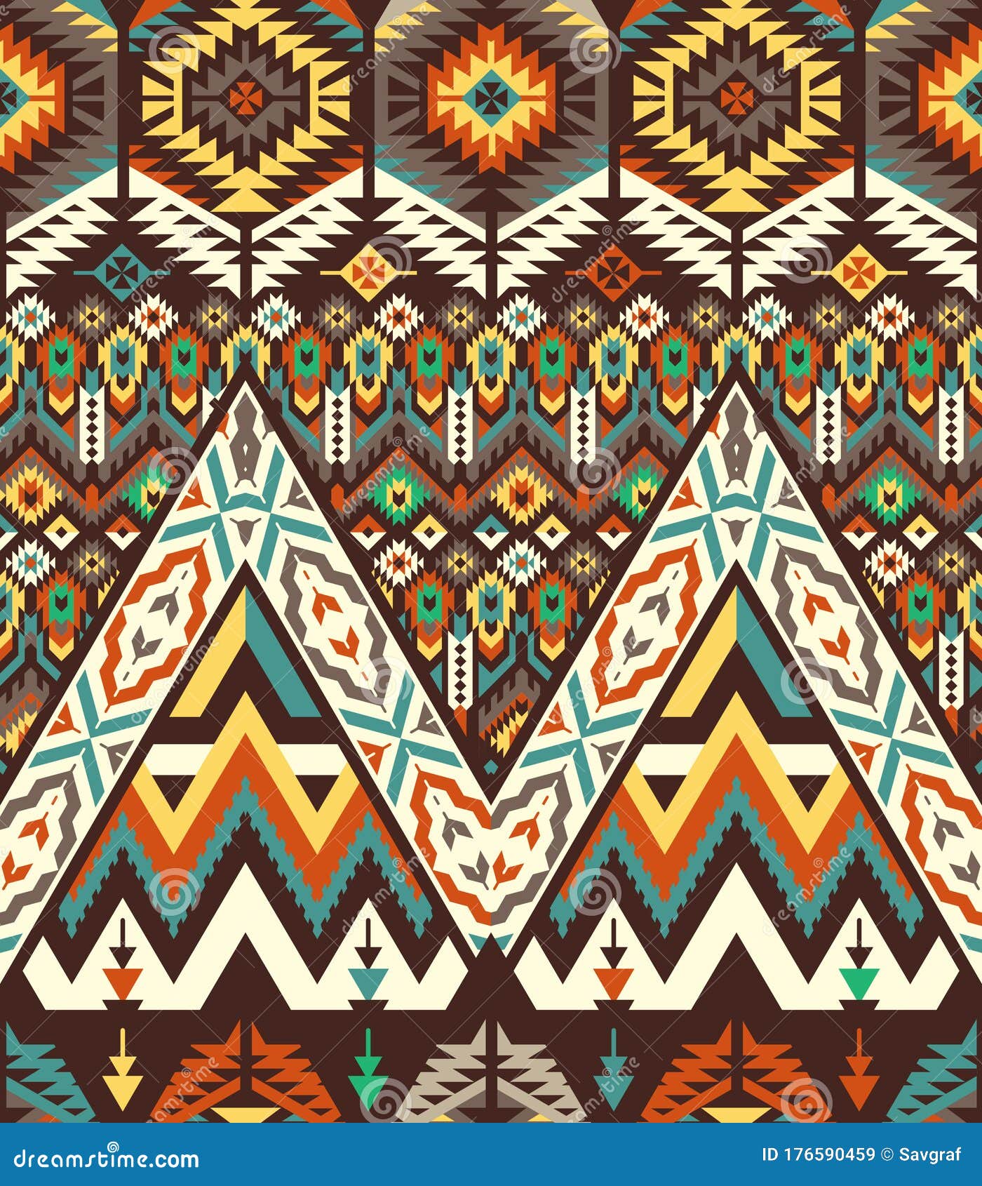 Vector Seamless Tribal Pattern: Ethnic Ornament Stock Vector ...