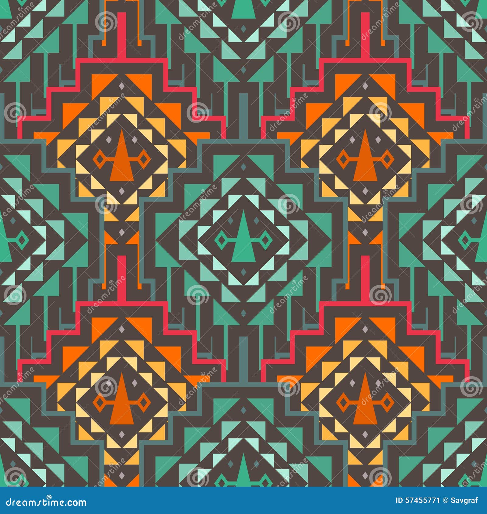 Vector Seamless Tribal Pattern Stock Vector - Illustration of native ...