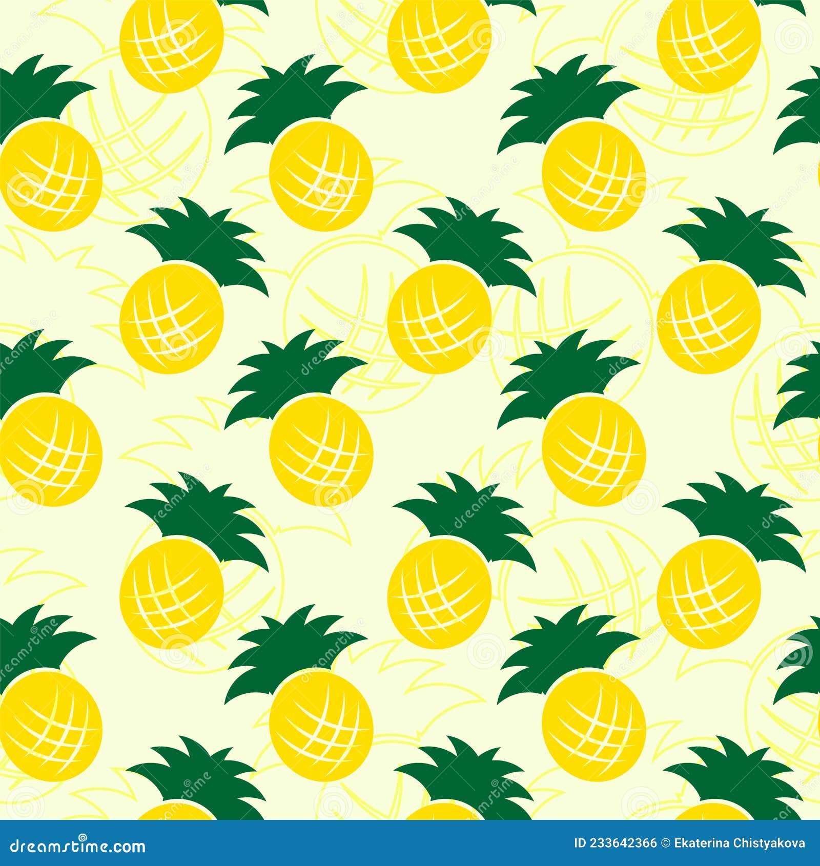 Vector Seamless Tropical Pattern Pineapple Stock Vector - Illustration ...