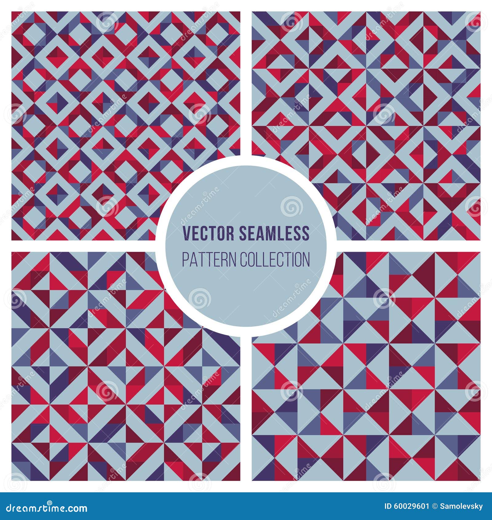Vector Seamless Truchet Geometric Pattern Collection Stock Vector ...