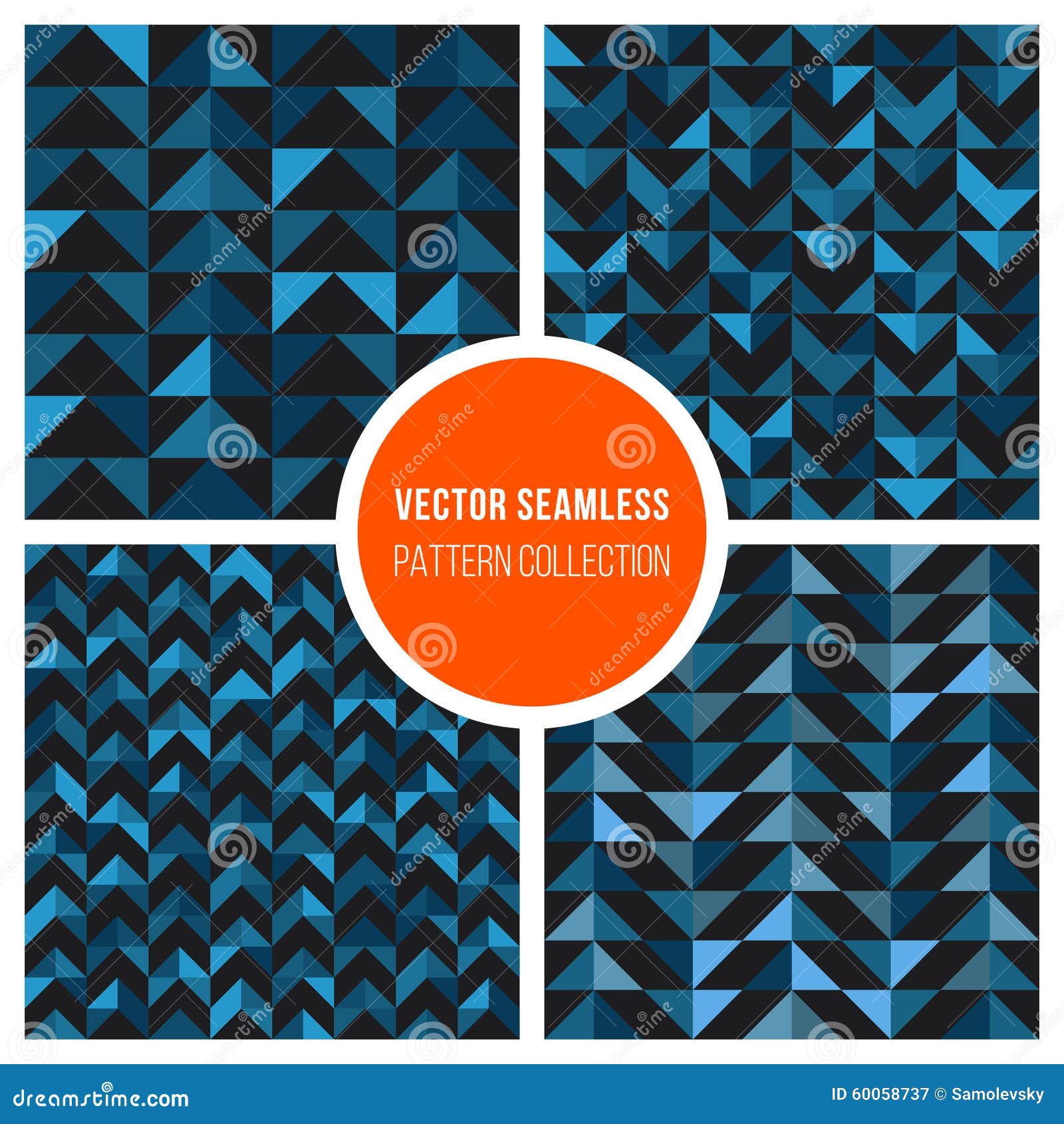 Vector Seamless Truchet Geometric Pattern Collection Stock Vector ...