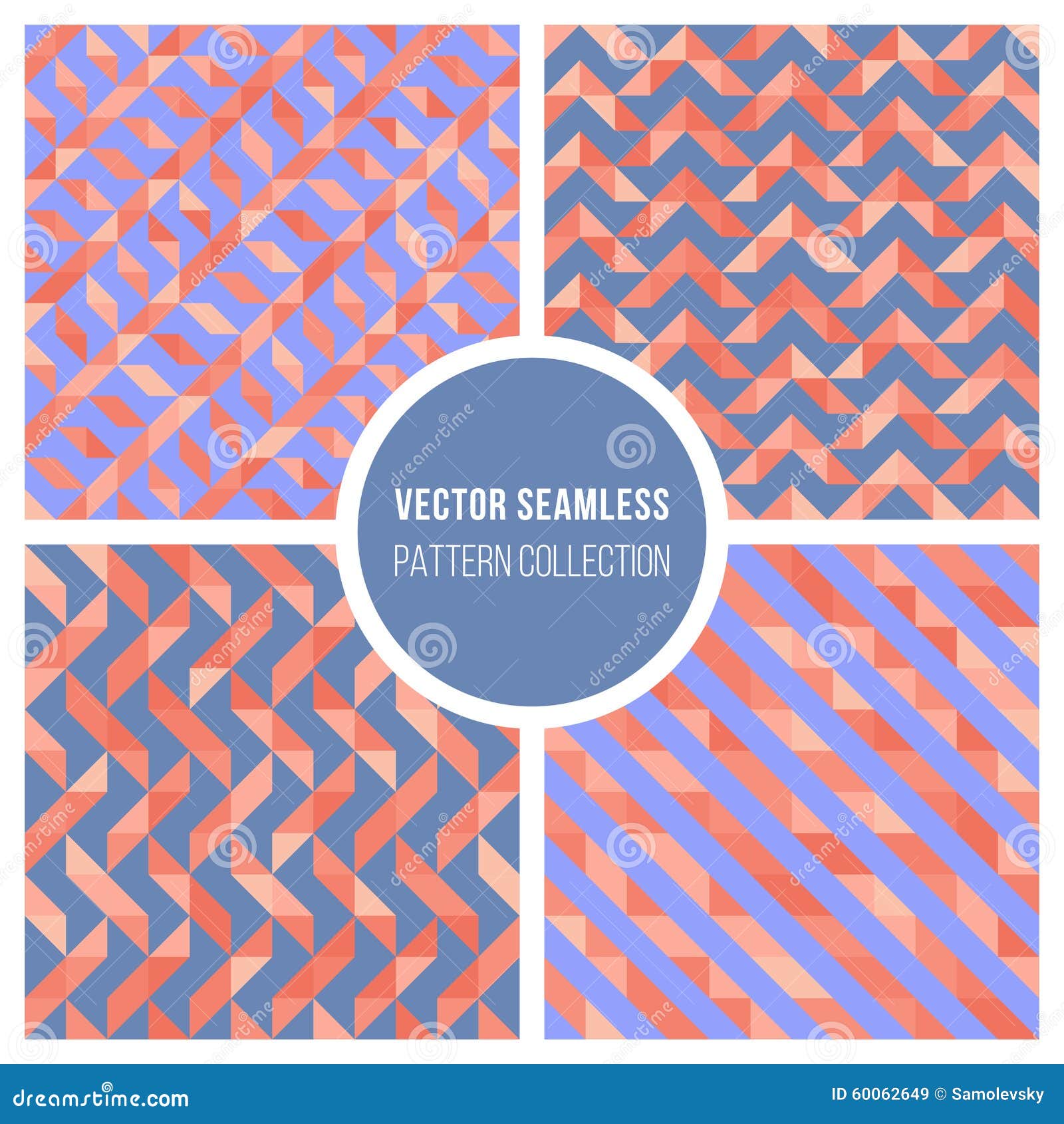 Vector Seamless Truchet Geometric Pattern Collection Stock Vector ...