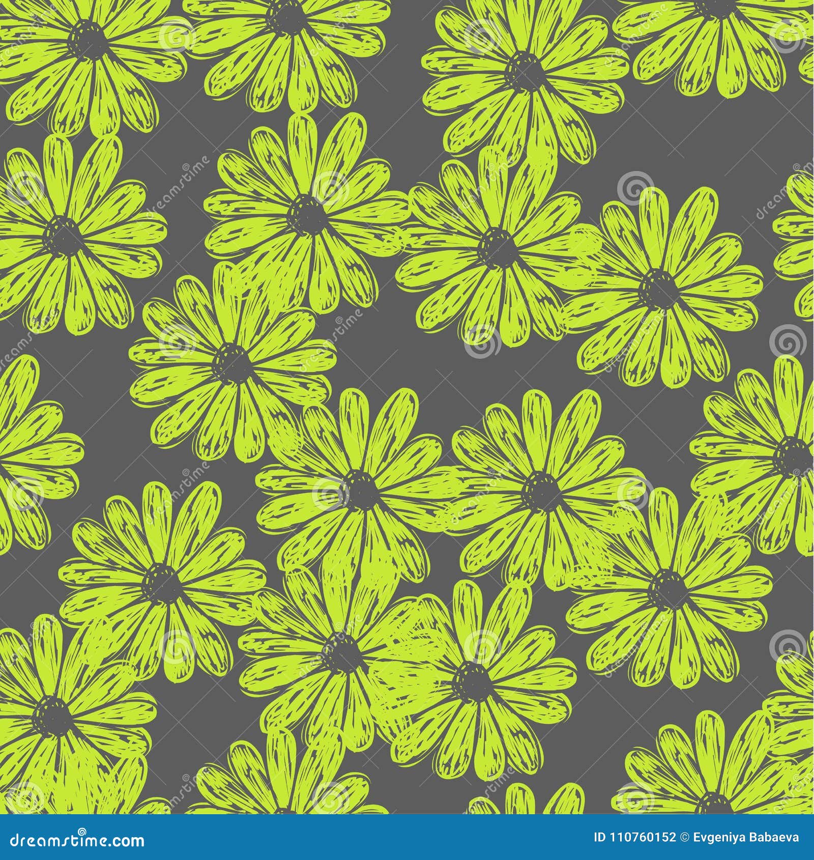 Vector Seamless Vector Pattern with Doodle Flowers. Stock Vector ...