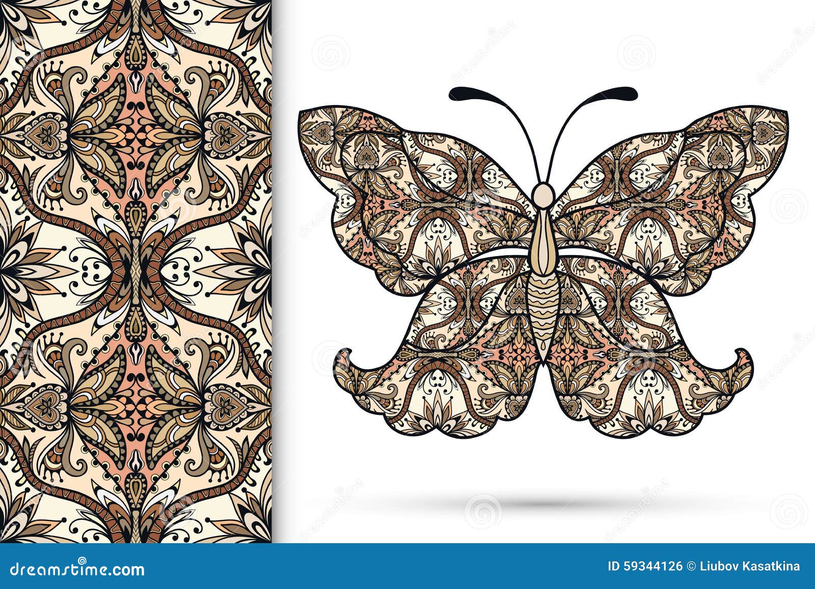 Vector Seamless Vertical Pattern with Decorative Stock Vector ...