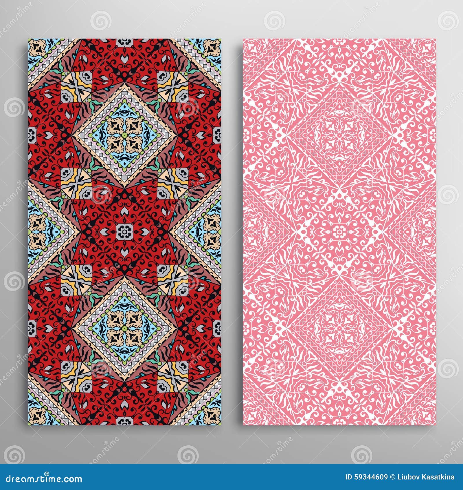 Vector Seamless Vertical Patterns Set with Hand Stock Vector ...