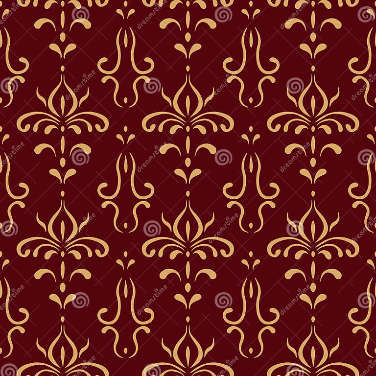 Vector Seamless Vintage Abstract Pattern. Gold Floral Elements Isolated ...
