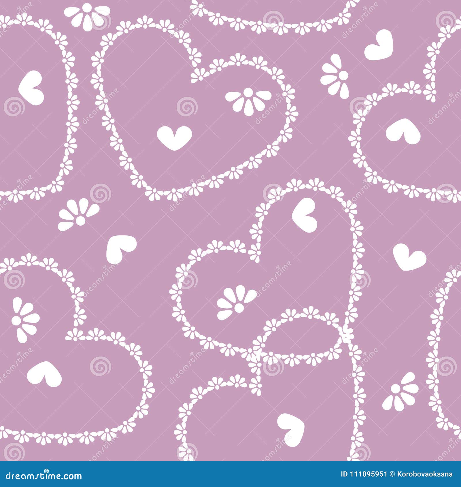 Vector Seamless Vintage Heart Pattern Stock Illustration - Illustration ...