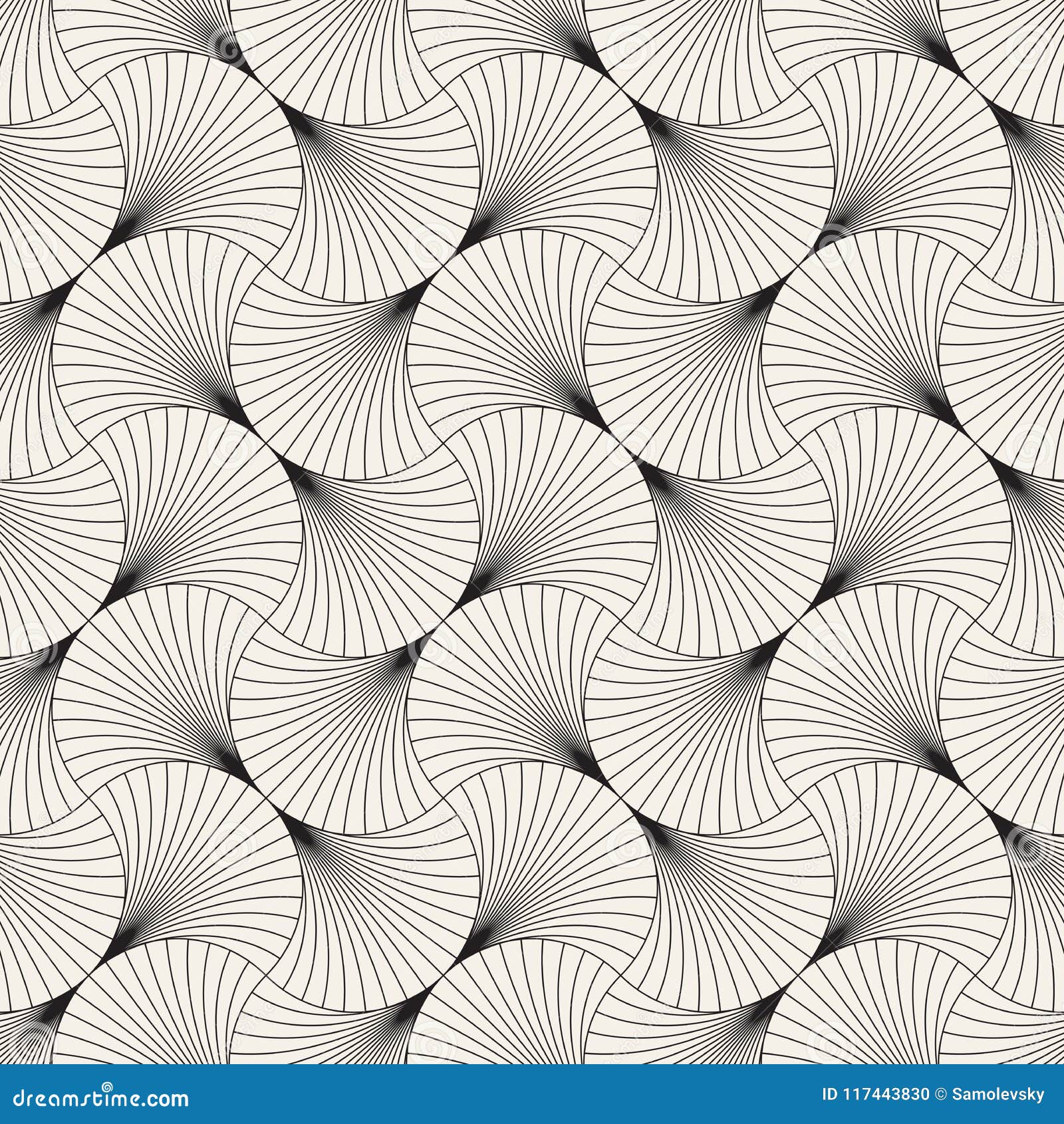 Vector Seamless Vintage Pattern of Overlapping Arcs in Art Deco Style ...
