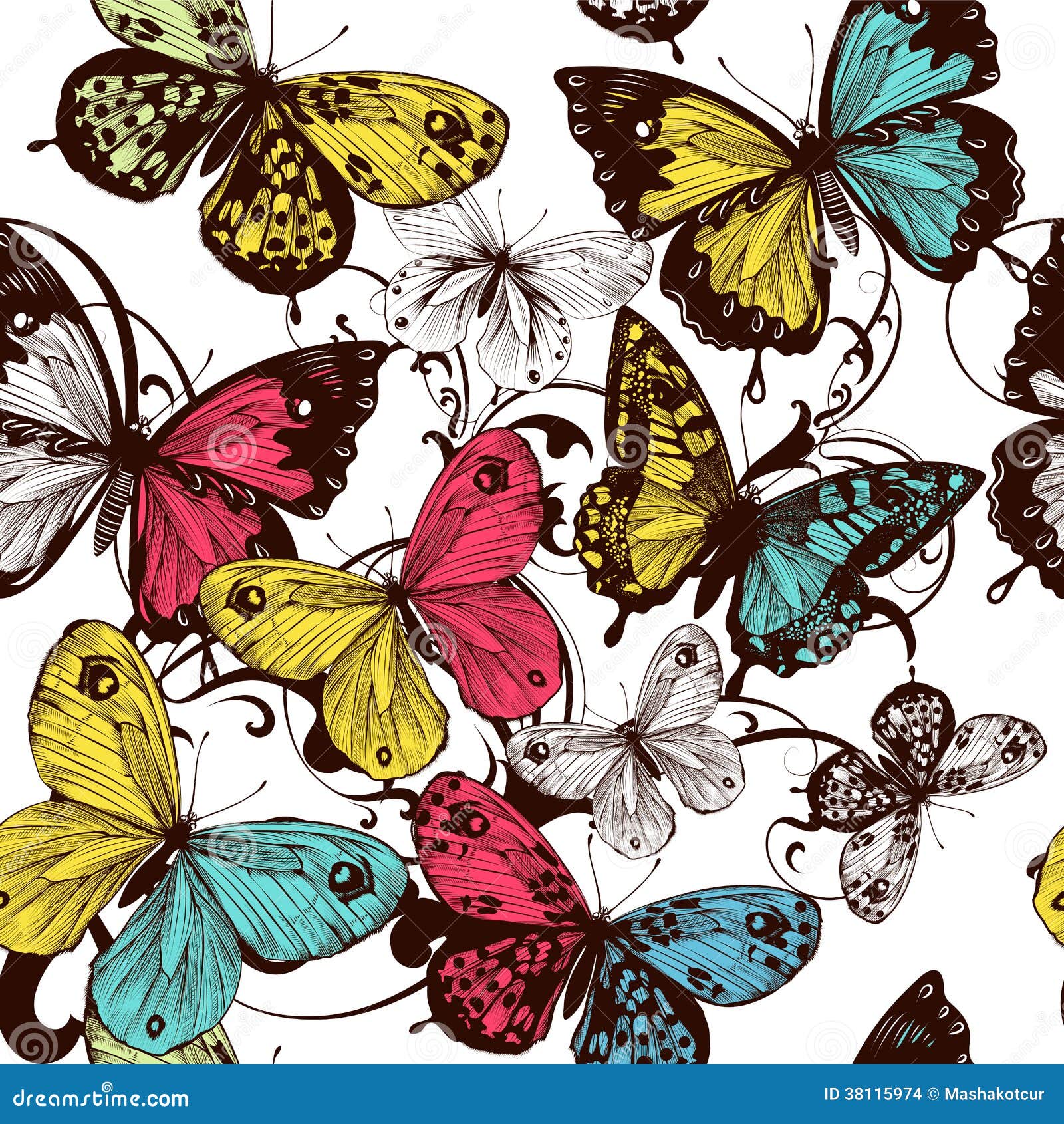 Colorful Butterflies Vector Logo Set. Flying Insects Logotypes ...