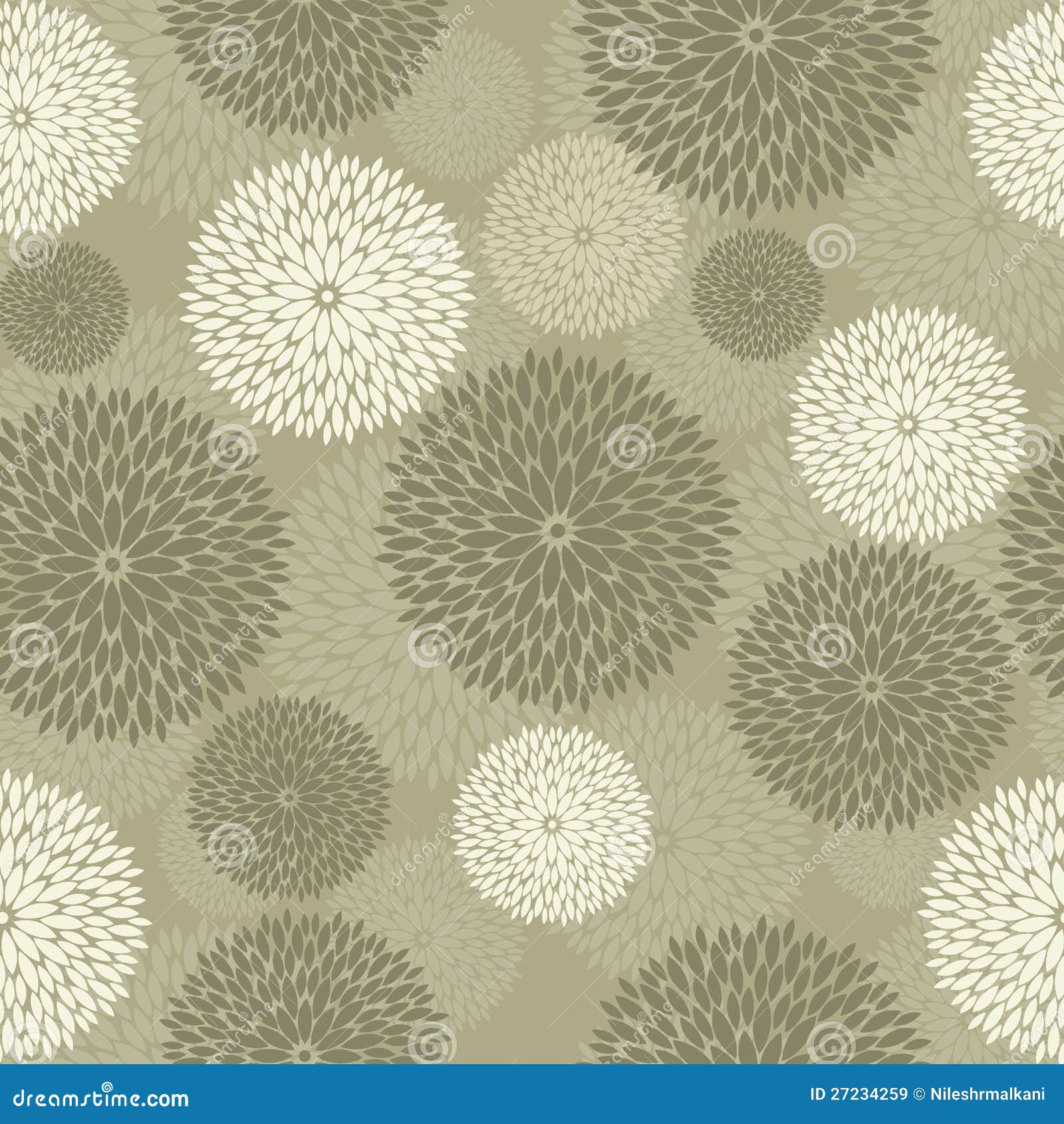 Vector Seamless Wallpaper of Fancy Flowers Stock Vector - Illustration ...