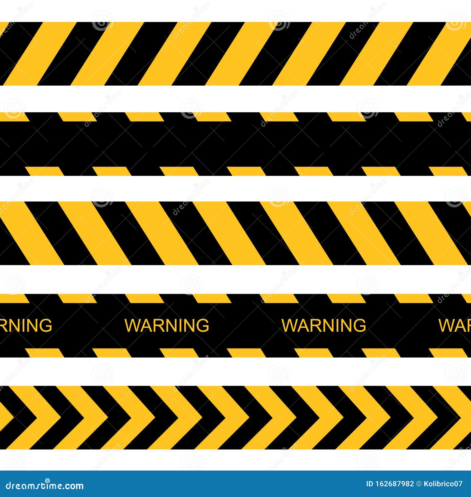 Vector Seamless Warning Tapes. Vector Caution Lines Royalty-Free Stock ...