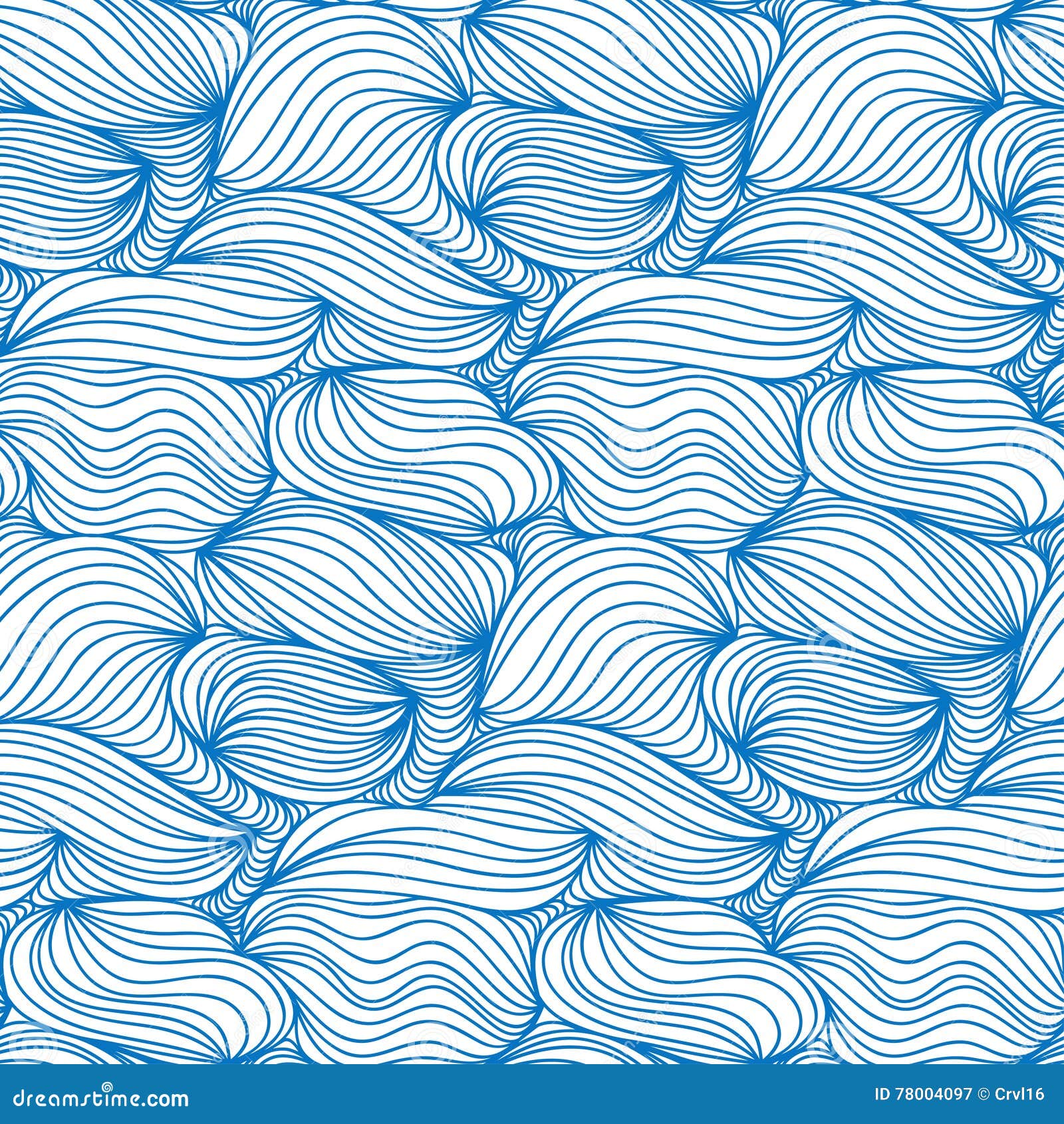 Vector Seamless Wave Background of Drawn Lines Stock Vector ...