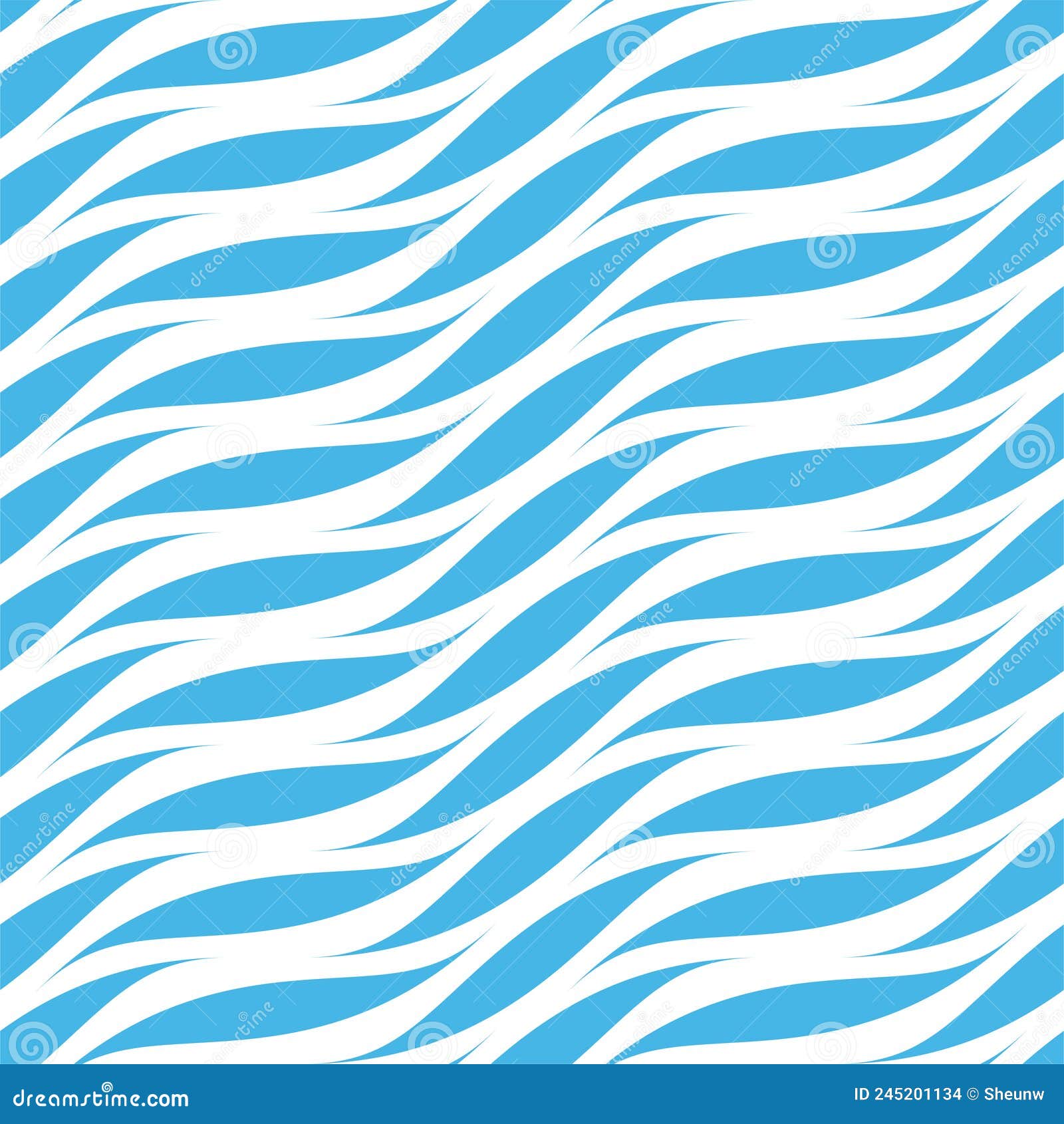 Vector Seamless Wavy Pattern - Bright Color Design. Fabric Elegant Blue ...