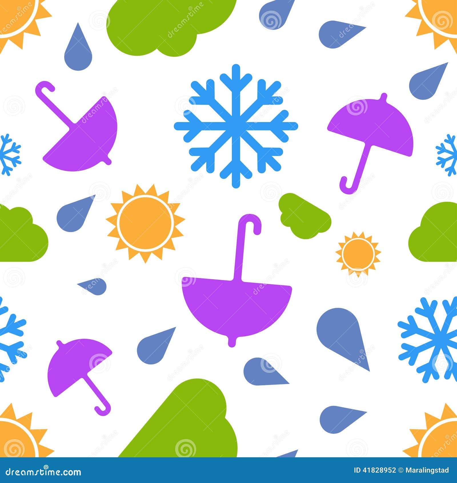 Vector Seamless Weather Pattern Stock Vector - Illustration of snow ...