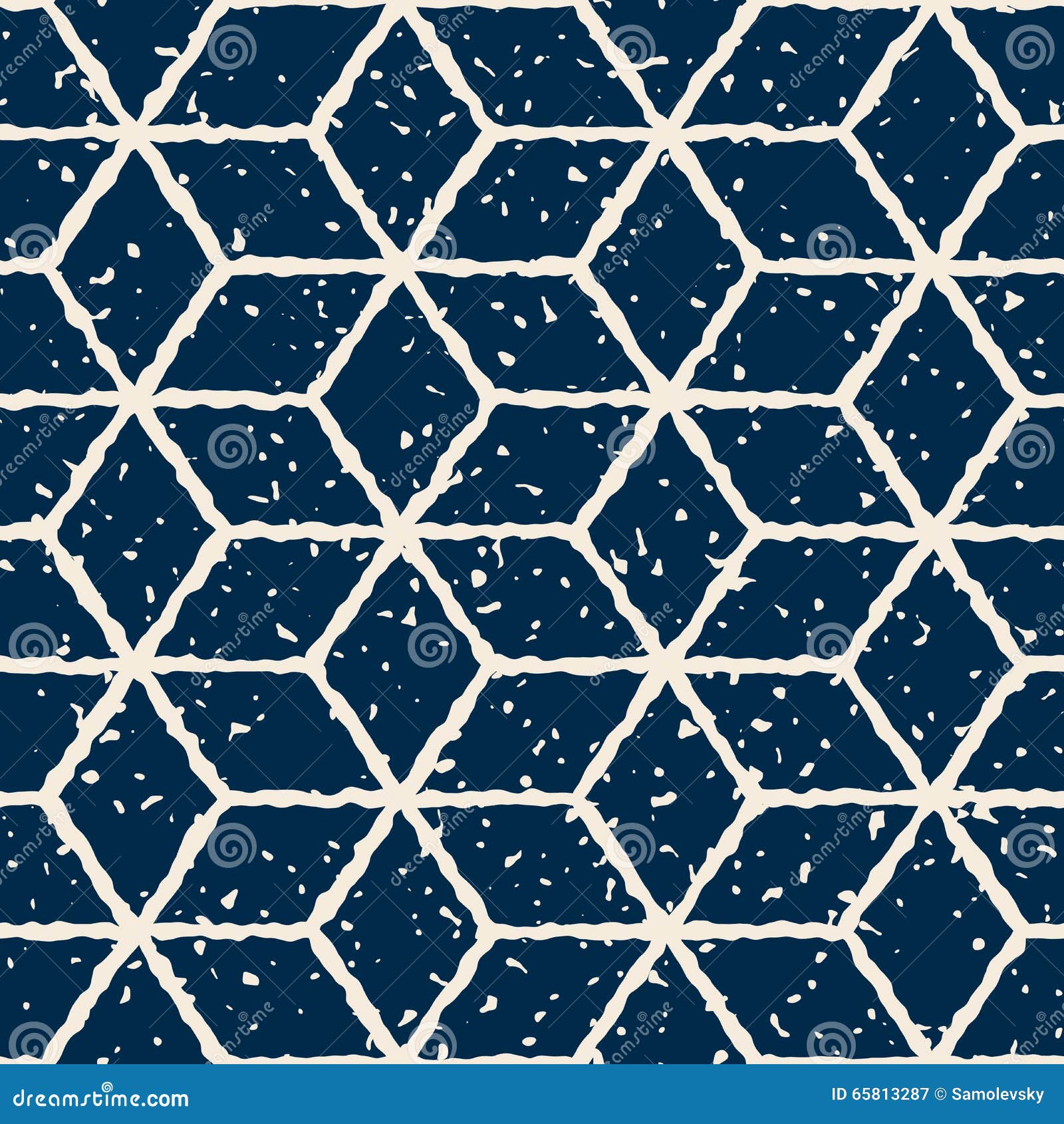 Vector Seamless White Navy Color Hand Drawn Distorted Lines Star Shape ...