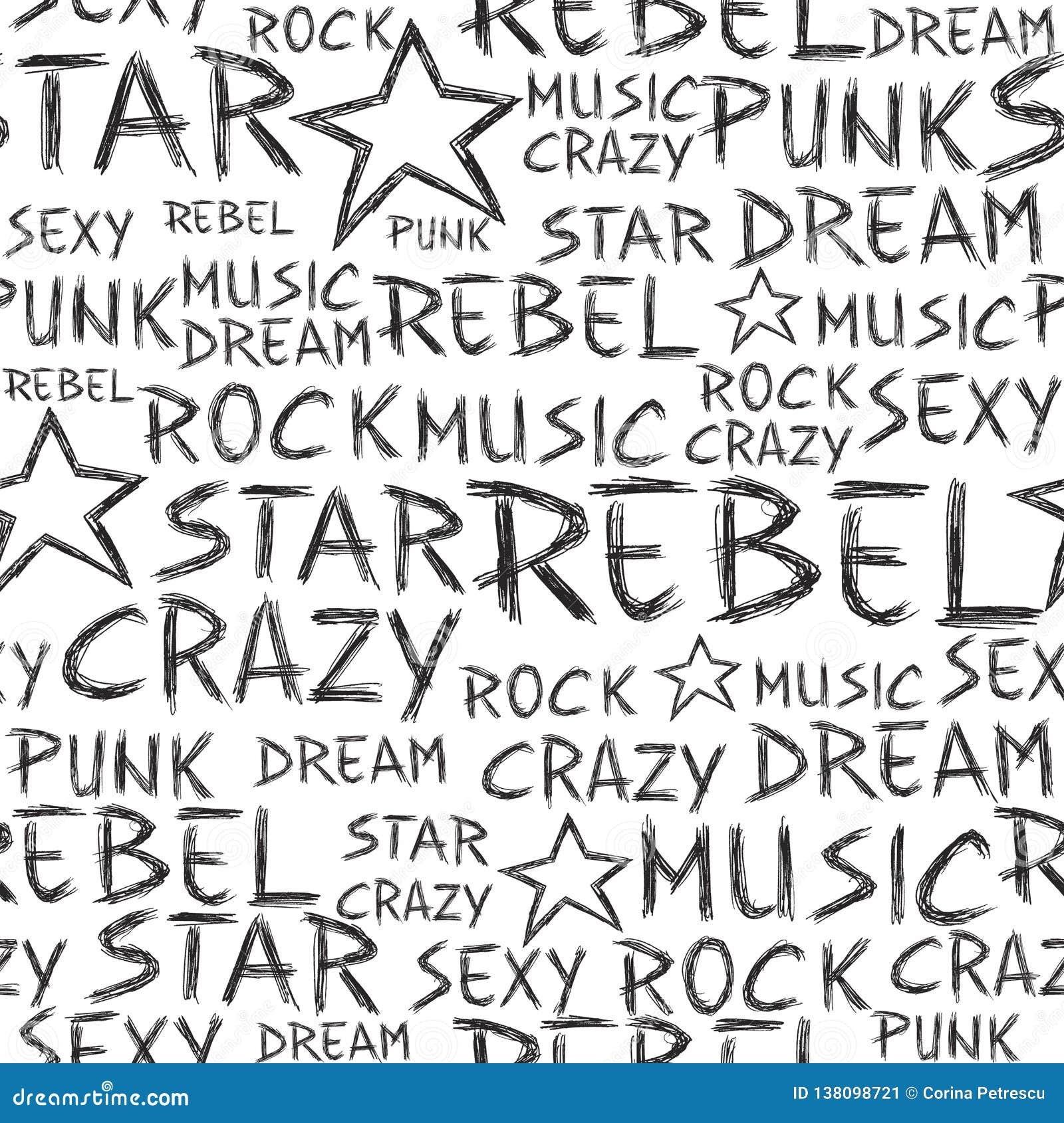 Vector Seamless Words Background. Stock Vector - Illustration of ...