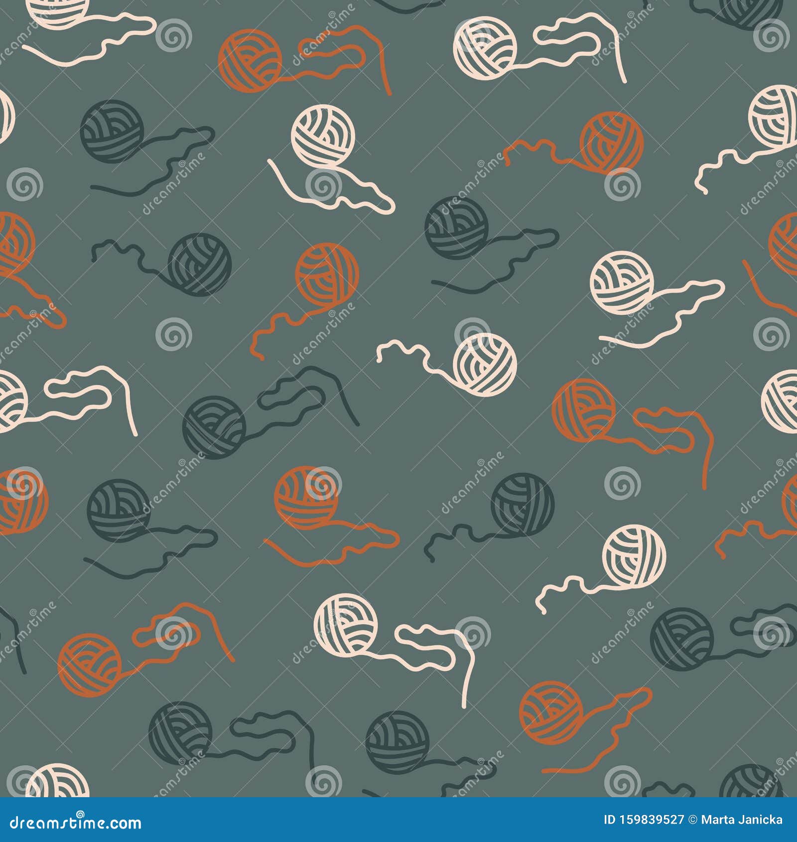 Vector Seamless Yarn Pattern in Grey and Orange Stock Vector ...