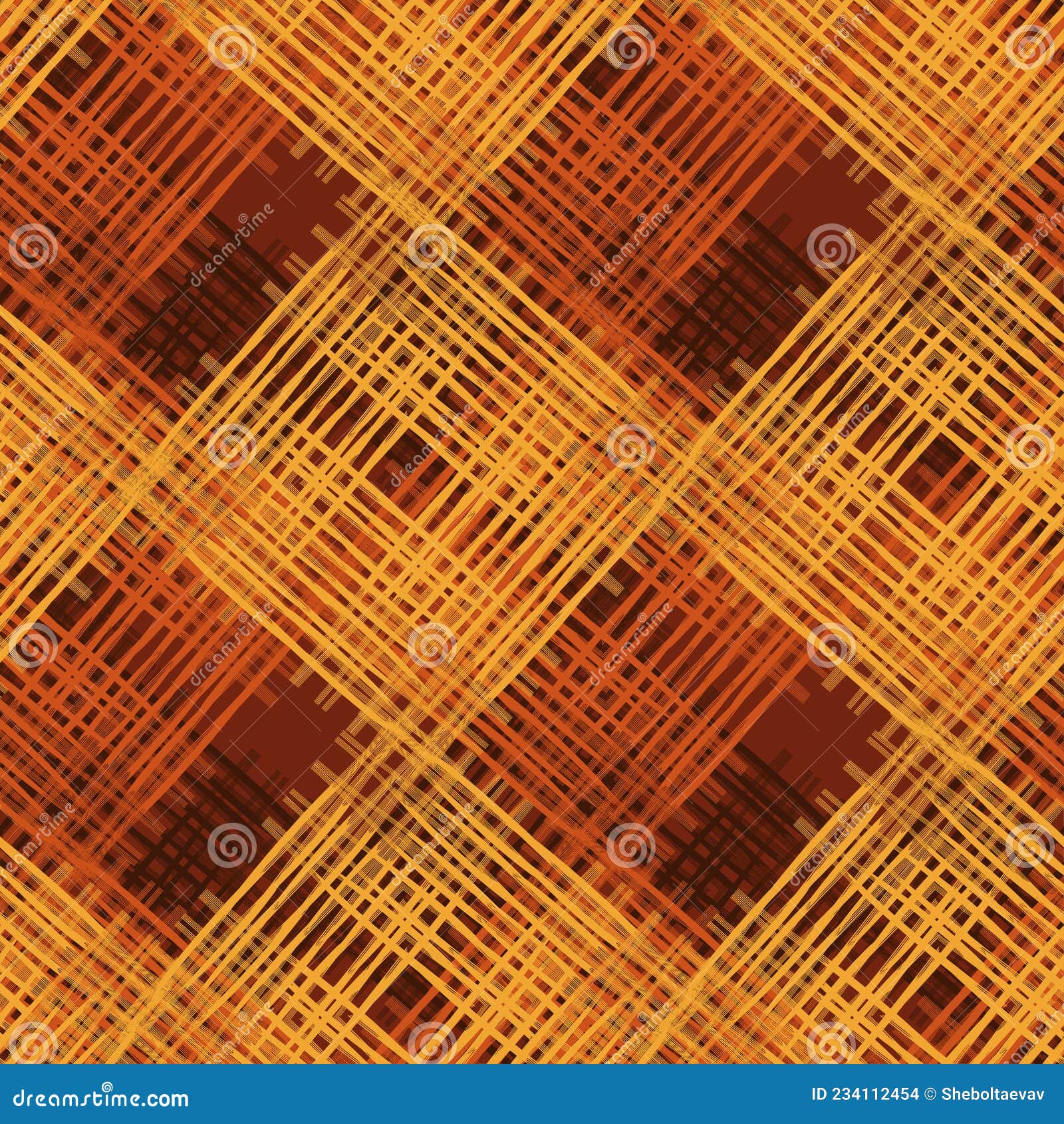 Vector Seamless Yellow Orange Abstract Hatched Pattern with ...