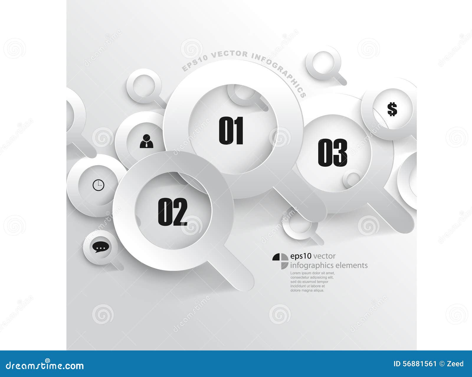 Vector Search Bar. White Buttons With Realistic Shadow. Web Elements ...