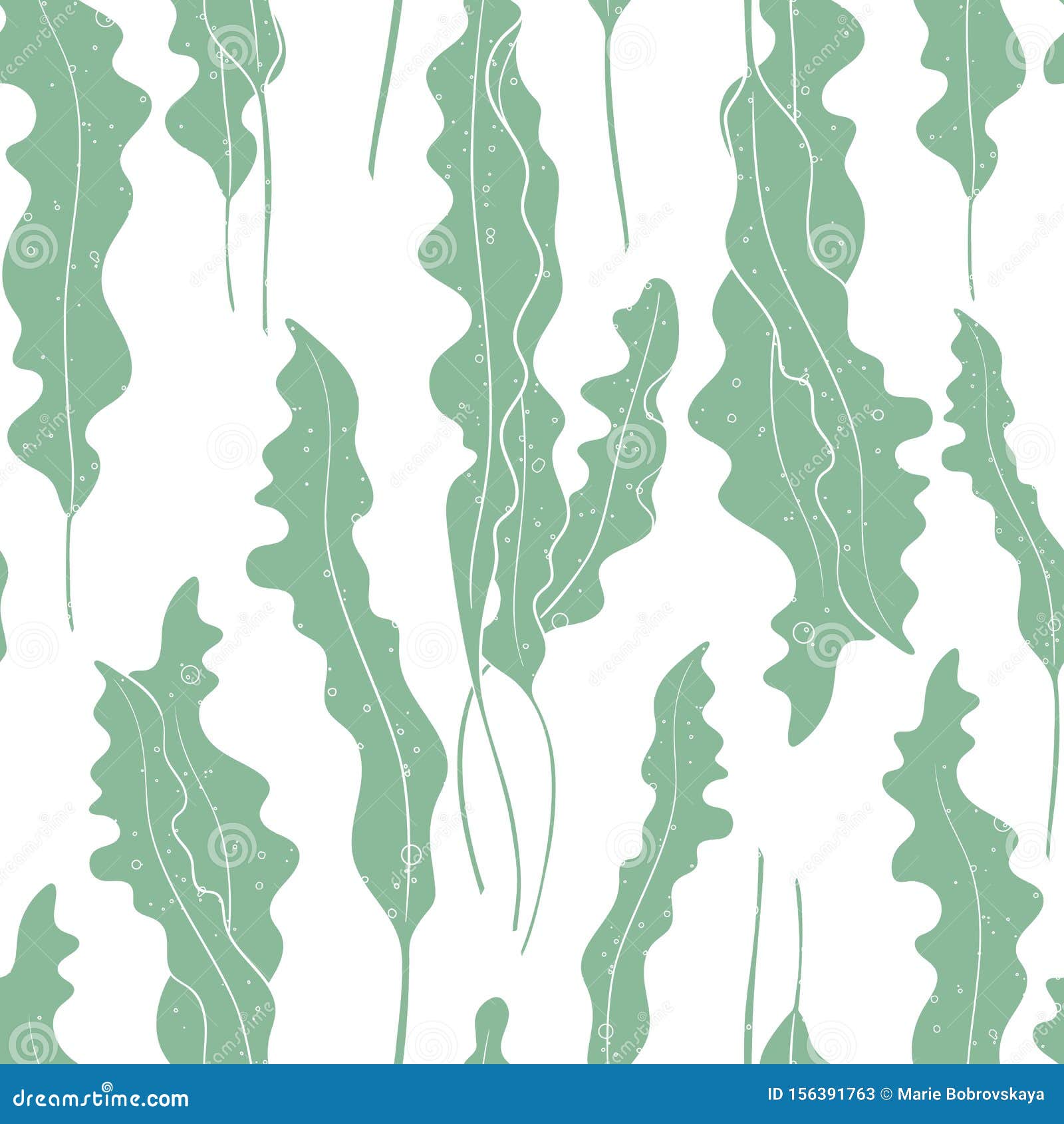 Vector Seaweed Texture Seamless Pattern Background Stock Vector ...