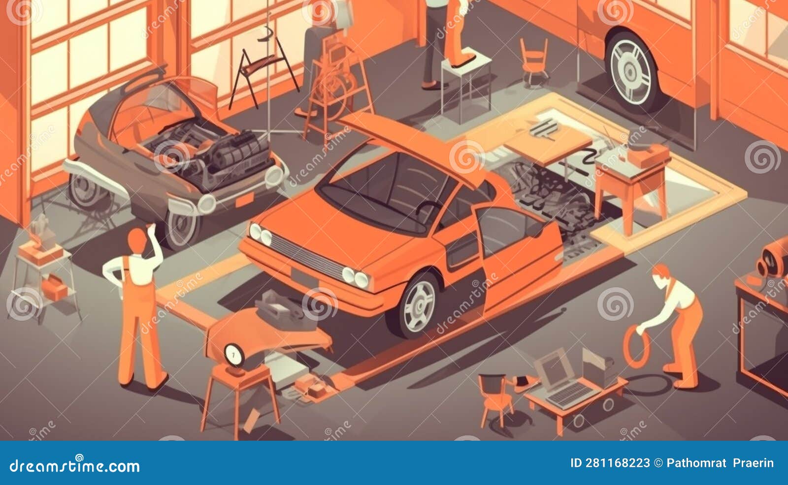 The Vector Sector Shows a Comprehensive Car Maintenance Service Center ...