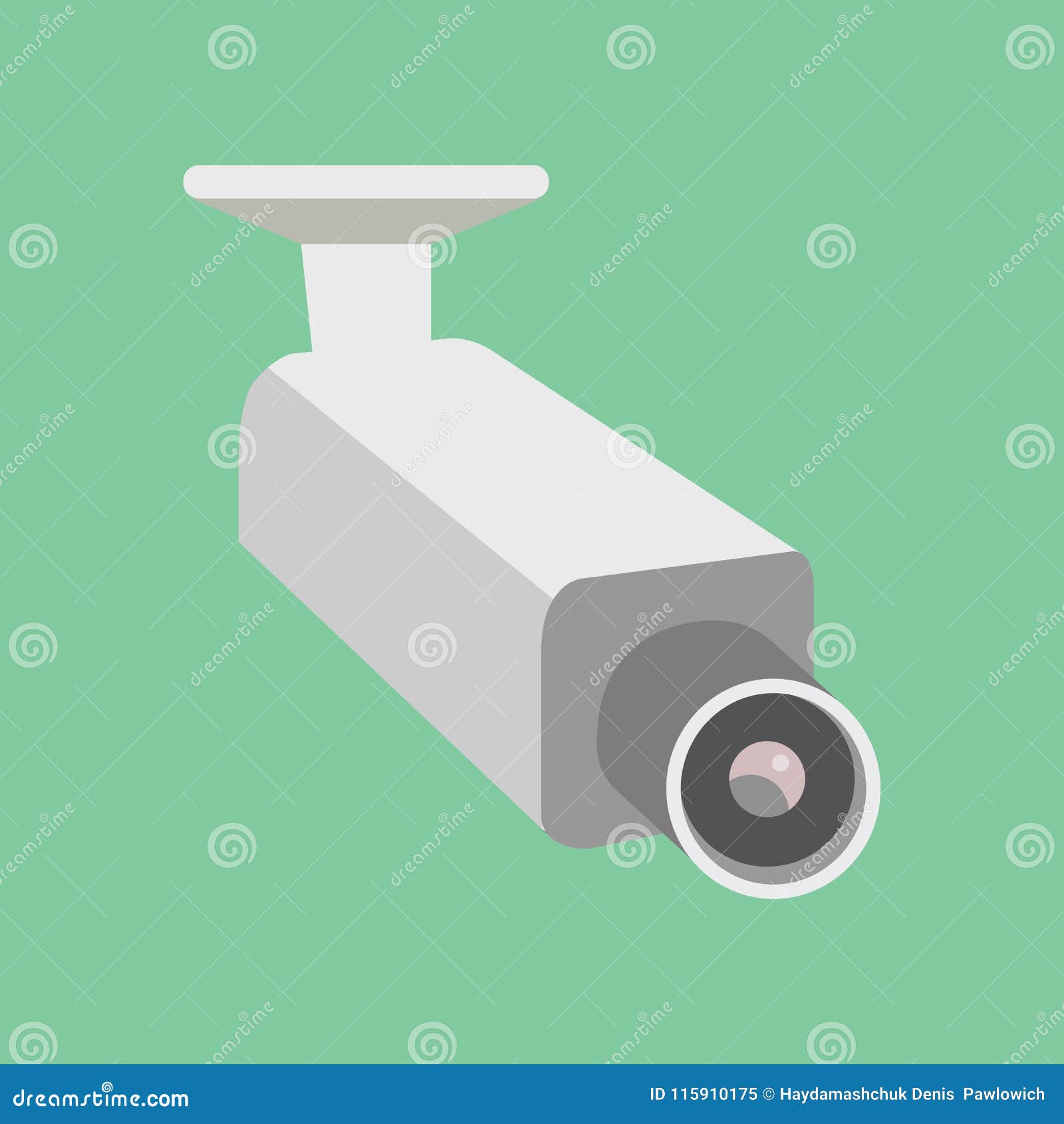 Vector Security Camera. CCTV Cartoon Illustration. Safety and Watching ...