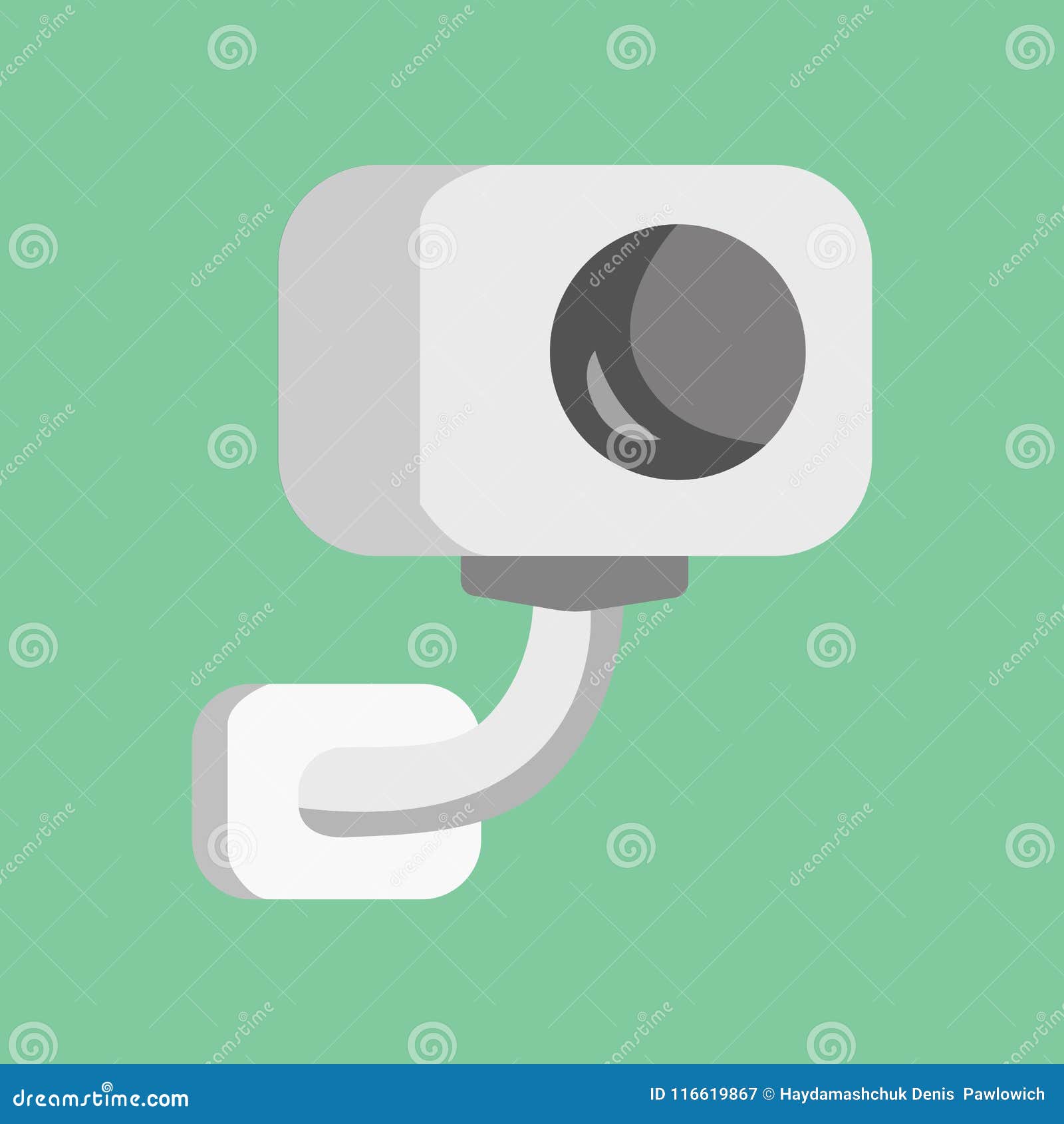 Vector Security Camera. CCTV Cartoon Illustration. Safety and Watching ...