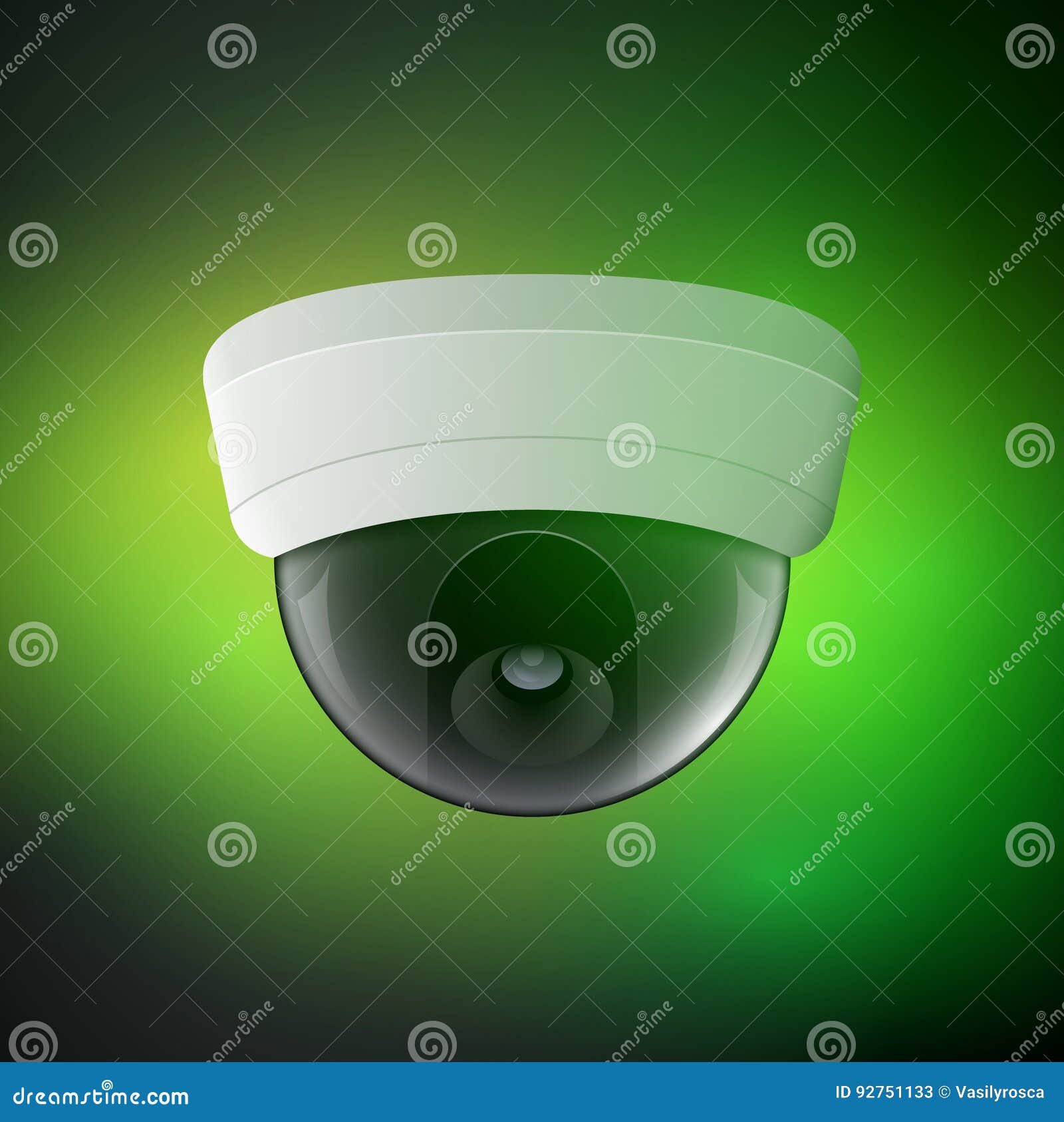 Vector Security Camera Illustration. Safety Control Equipment. Ceiling ...