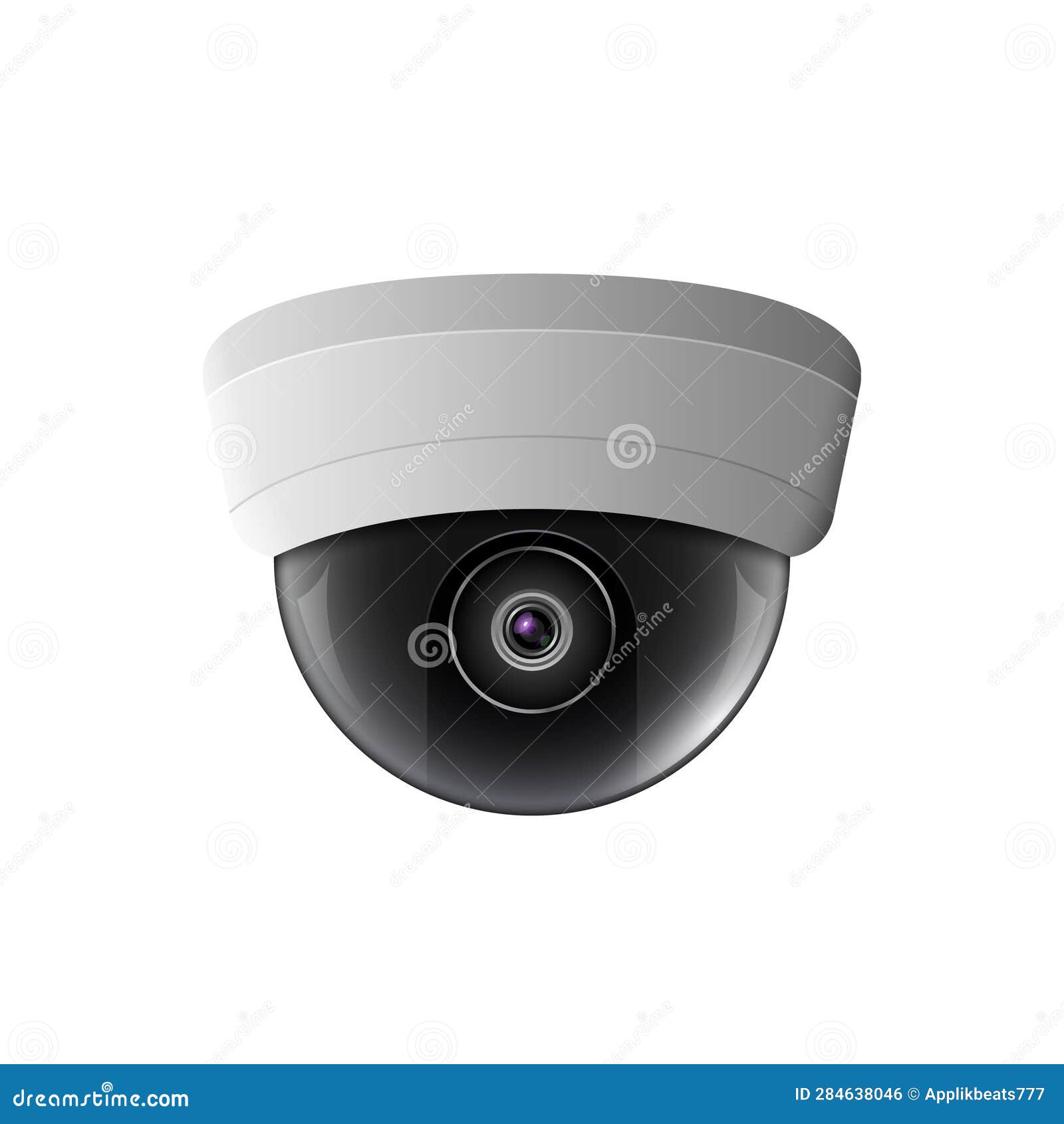 Vector Security Camera Illustration. Safety Control Equipment. Ceiling ...