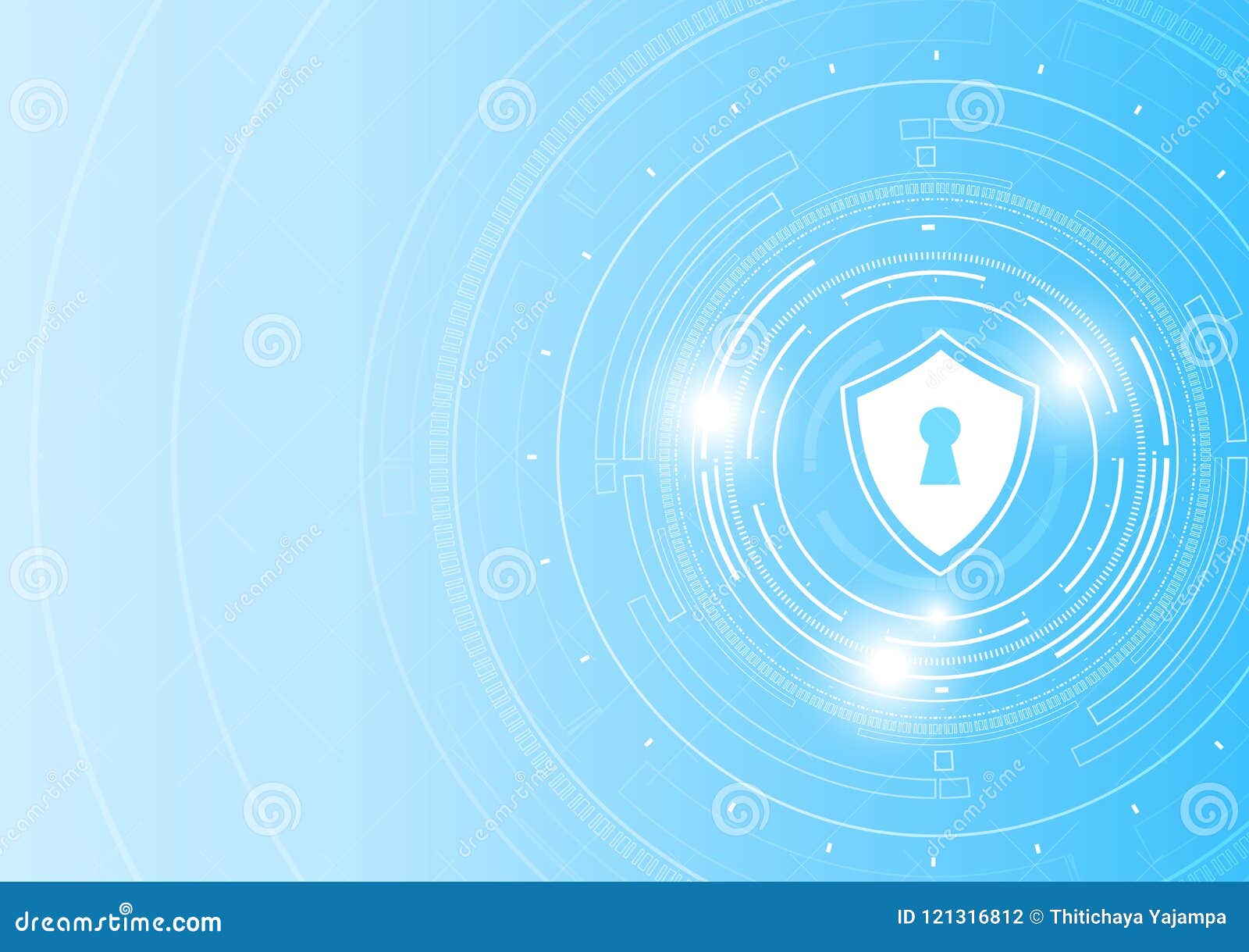 Vector Security with Circle Tech Design. Stock Vector - Illustration of ...