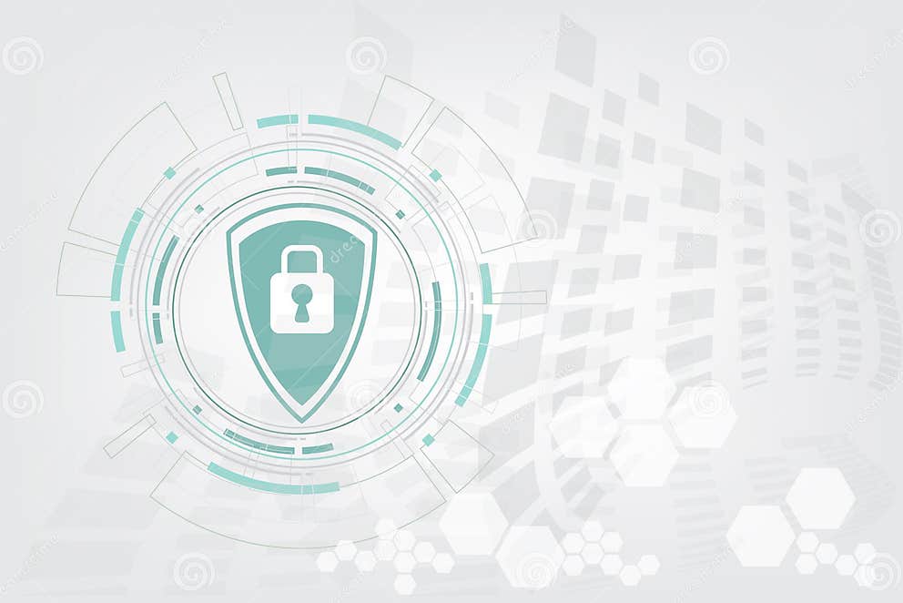 Vector Security and Circle Technology Design on White Background. Stock ...