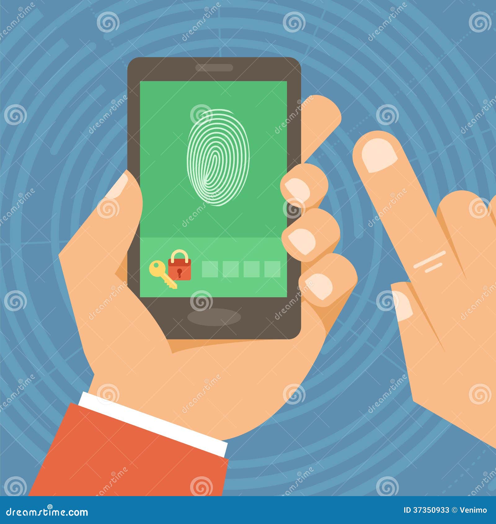 Vector Security Concept in Flat Style Stock Vector - Illustration of ...