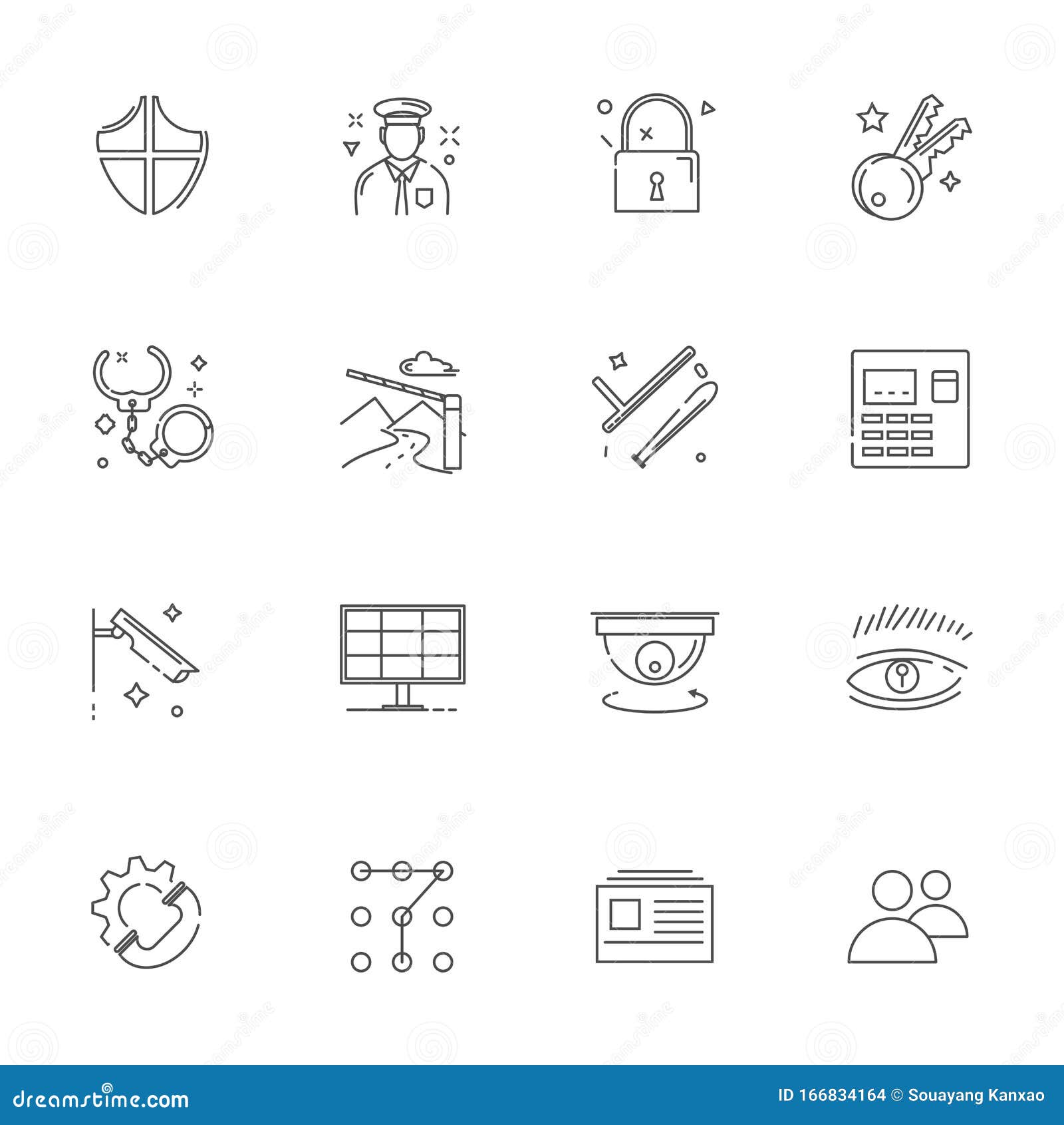 Security guard icon set stock illustration. Illustration of design ...